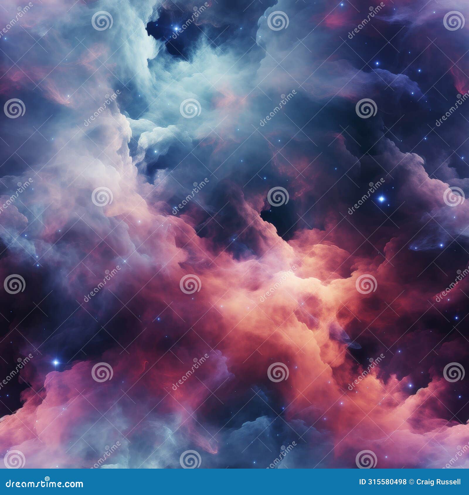 Space Cosmic Background of Supernova Nebula and Stars, Glowing ...