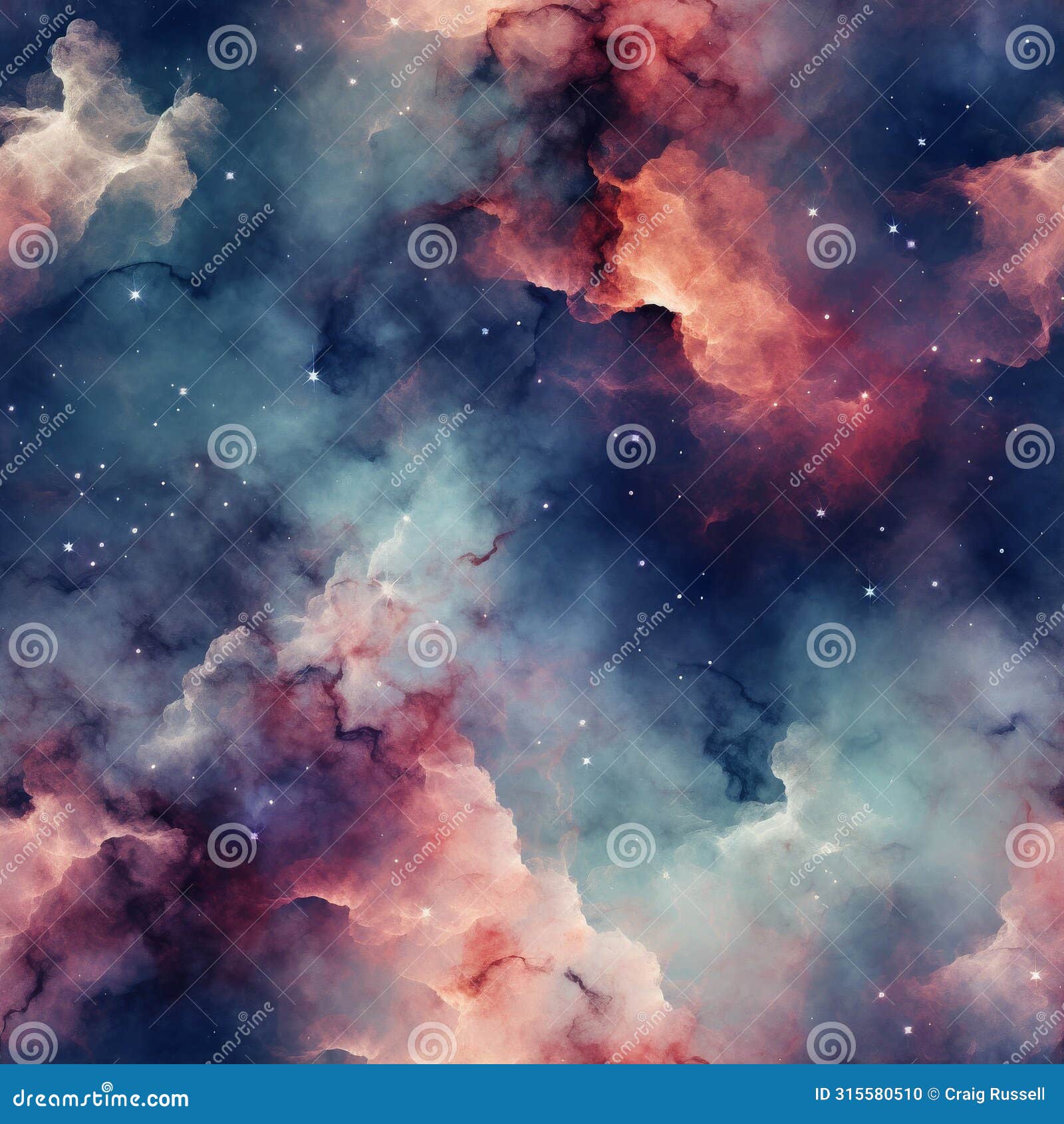 Space Cosmic Background of Supernova Nebula and Stars, Glowing ...