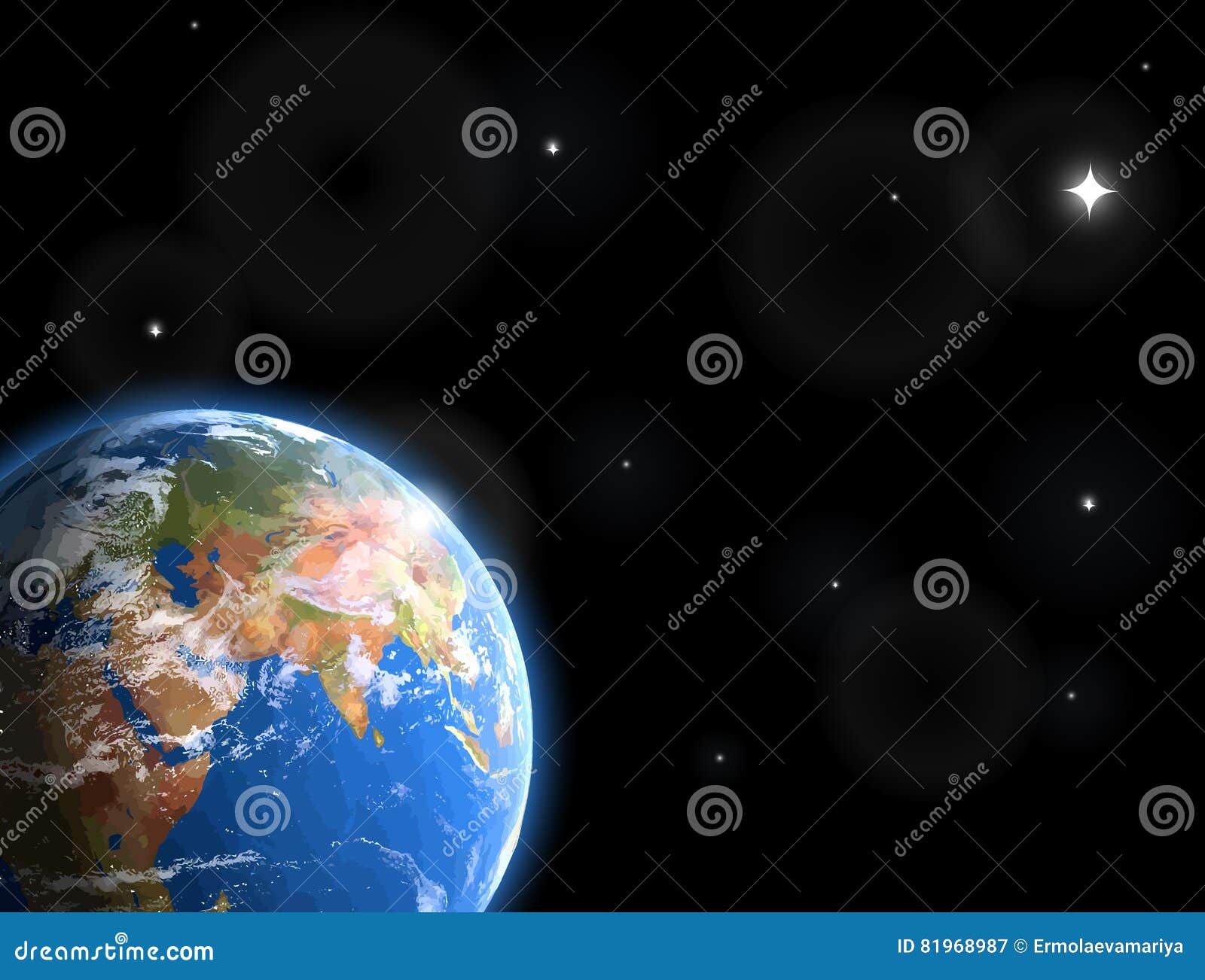 Illustration of Space and Stars. Vector Stock Vector - Illustration of ...