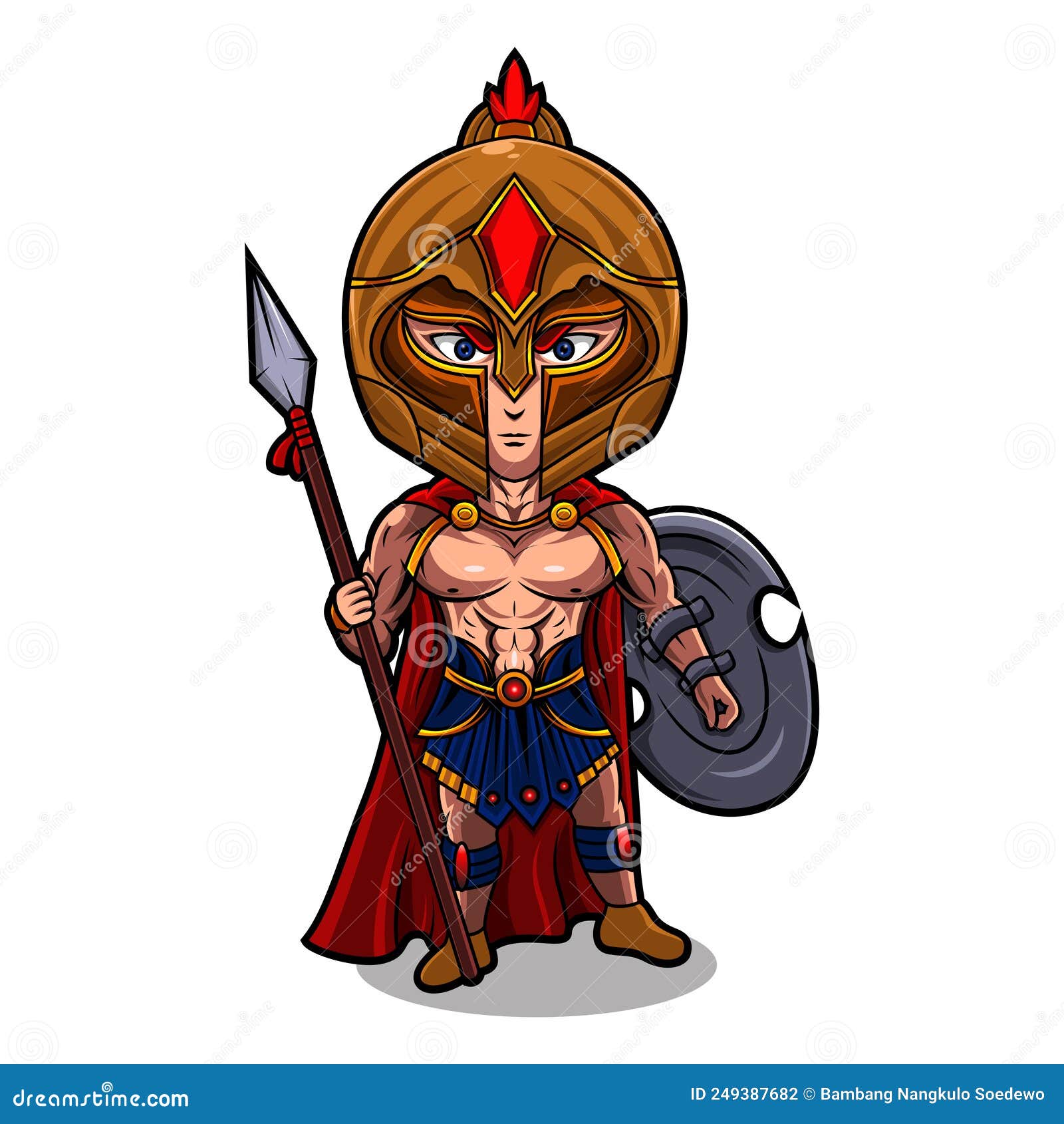 Ares Chibi Mascot Logo Design Cartoon Vector | CartoonDealer.com #259131349