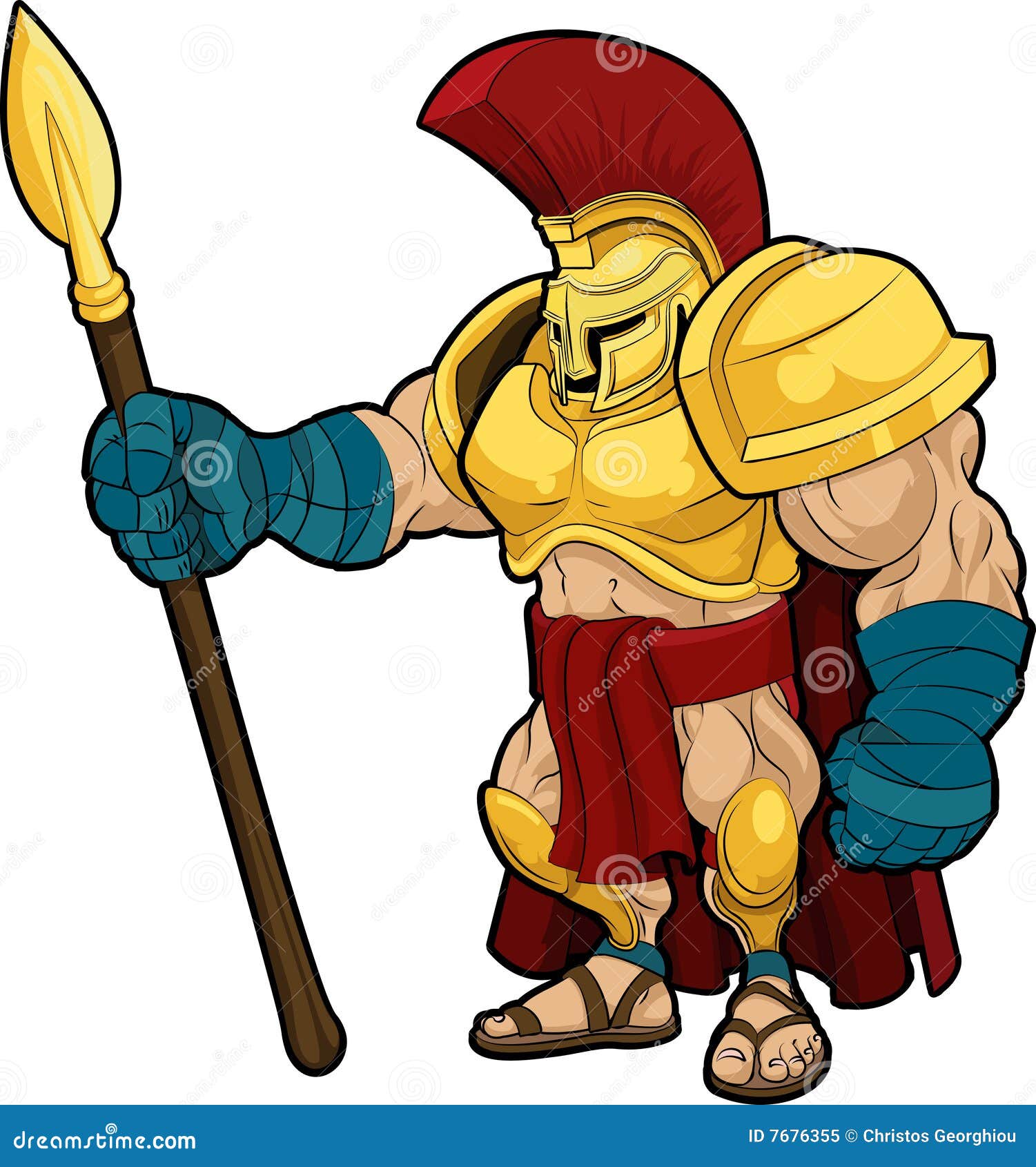 Illustration of Spartan Gladiator Stock Vector - Illustration of side ...