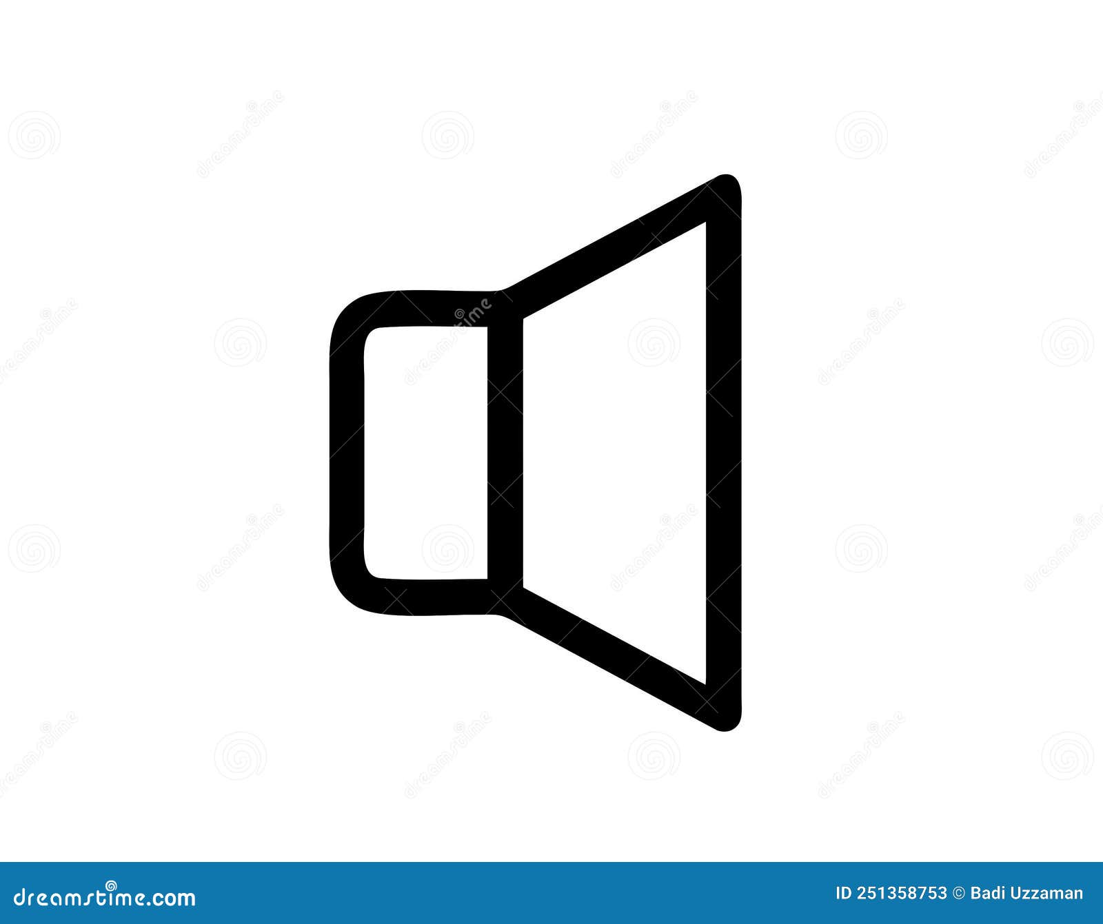 Speaker Icon Symbol in Black on the White Background Stock Illustration ...