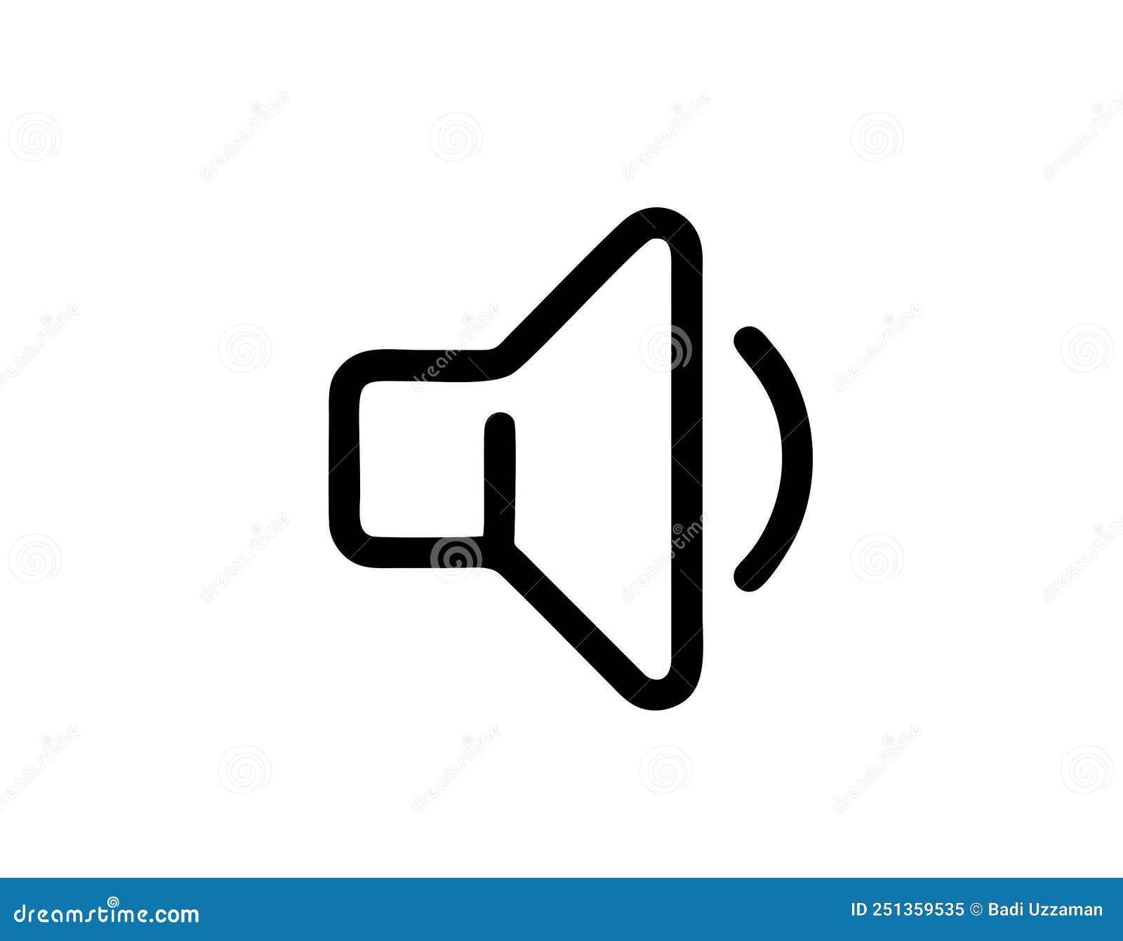Speaker Icon Symbol in Black on the White Background Stock Illustration ...