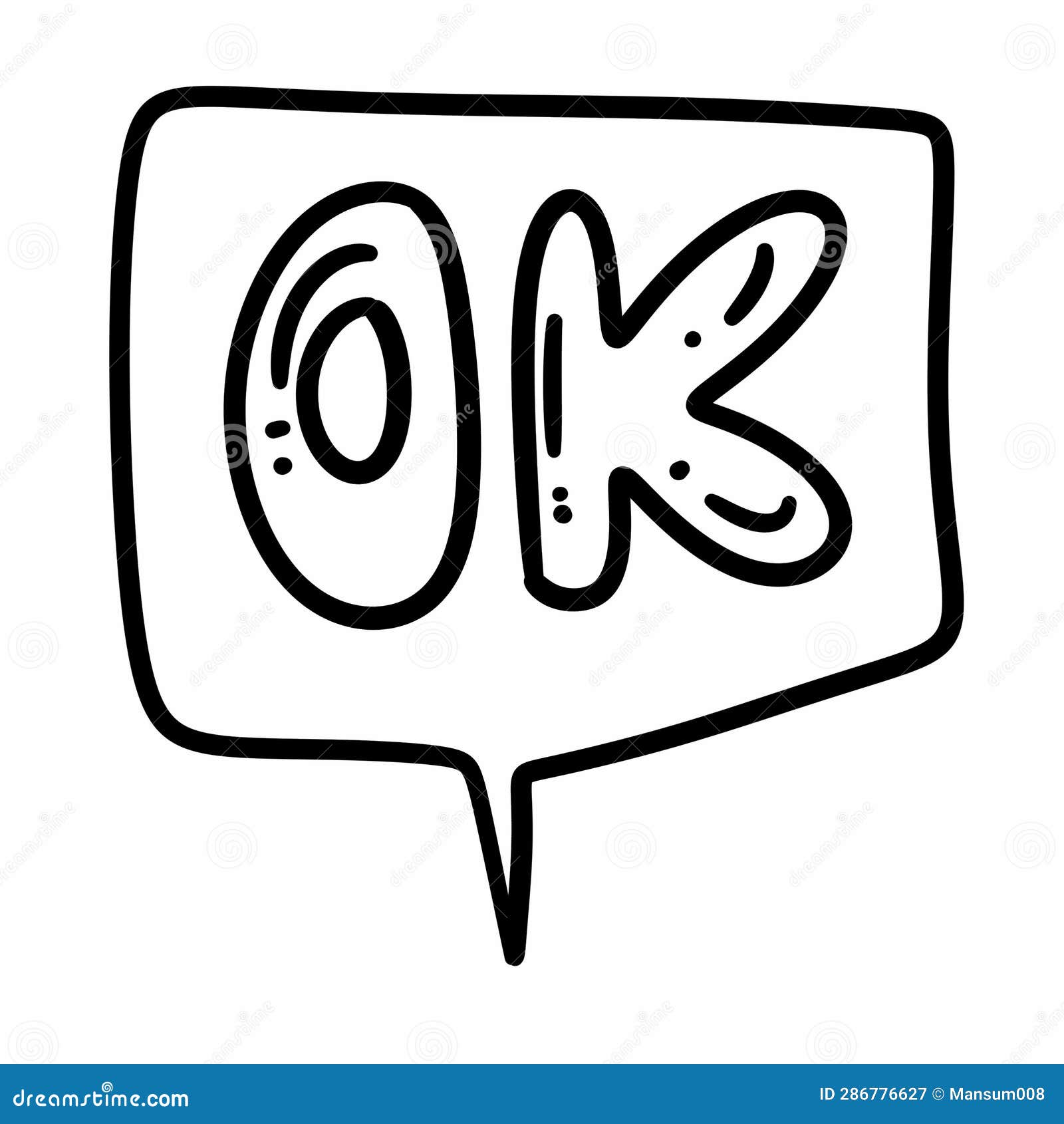 Illustration of a Speech Bubble, Text Ok Stock Illustration ...