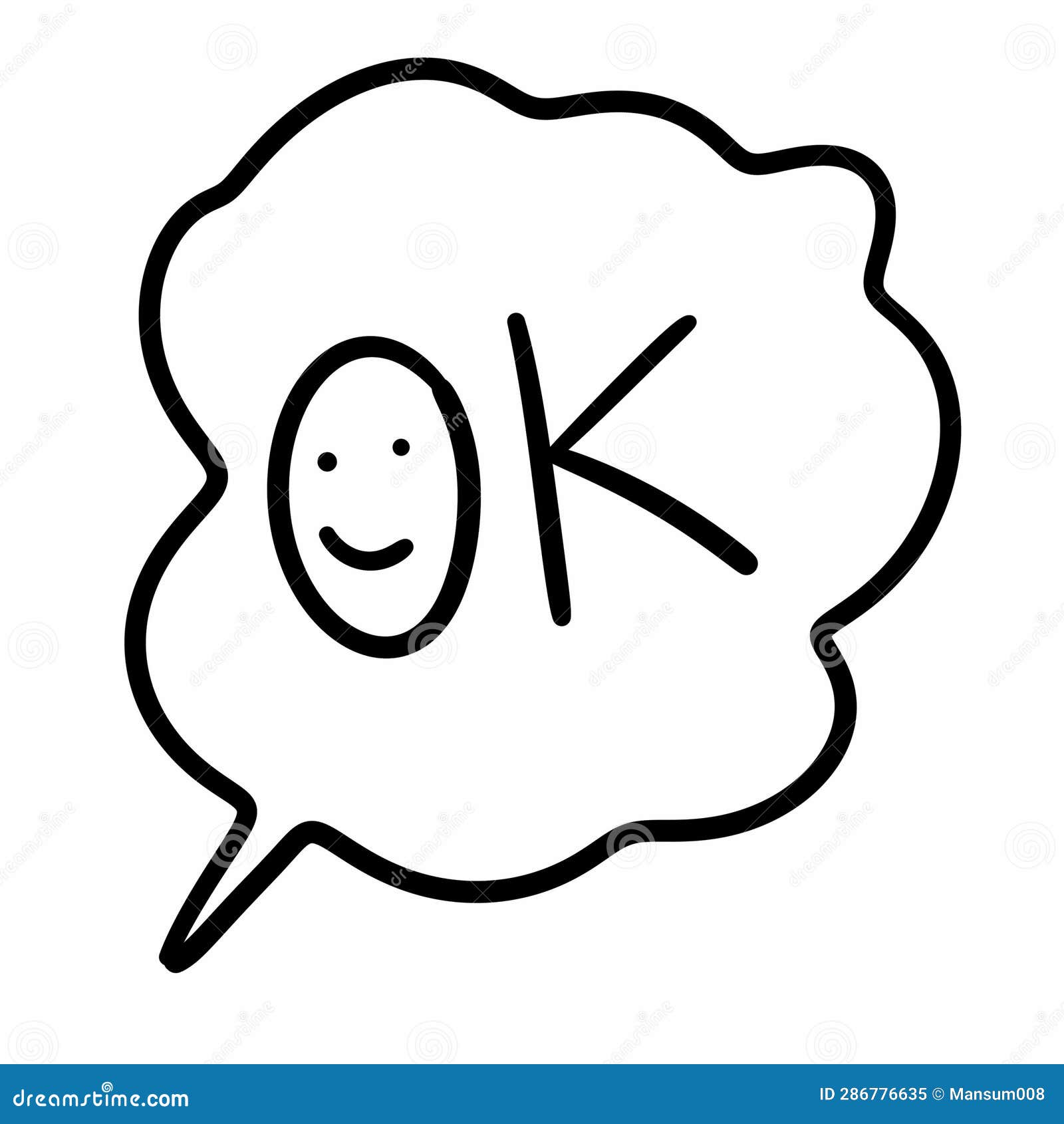 Illustration of a Speech Bubble, Text Ok Stock Illustration ...