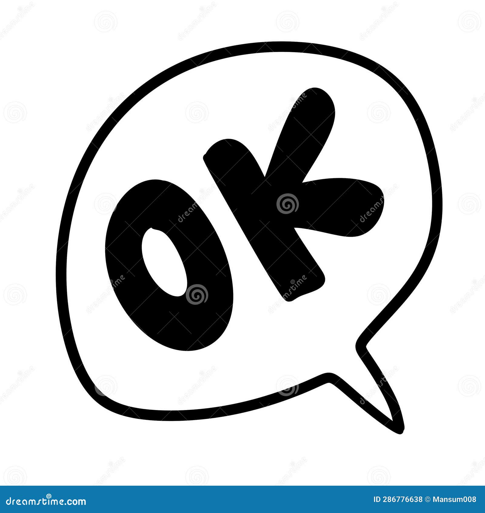 Illustration of a Speech Bubble, Text Ok Stock Illustration ...