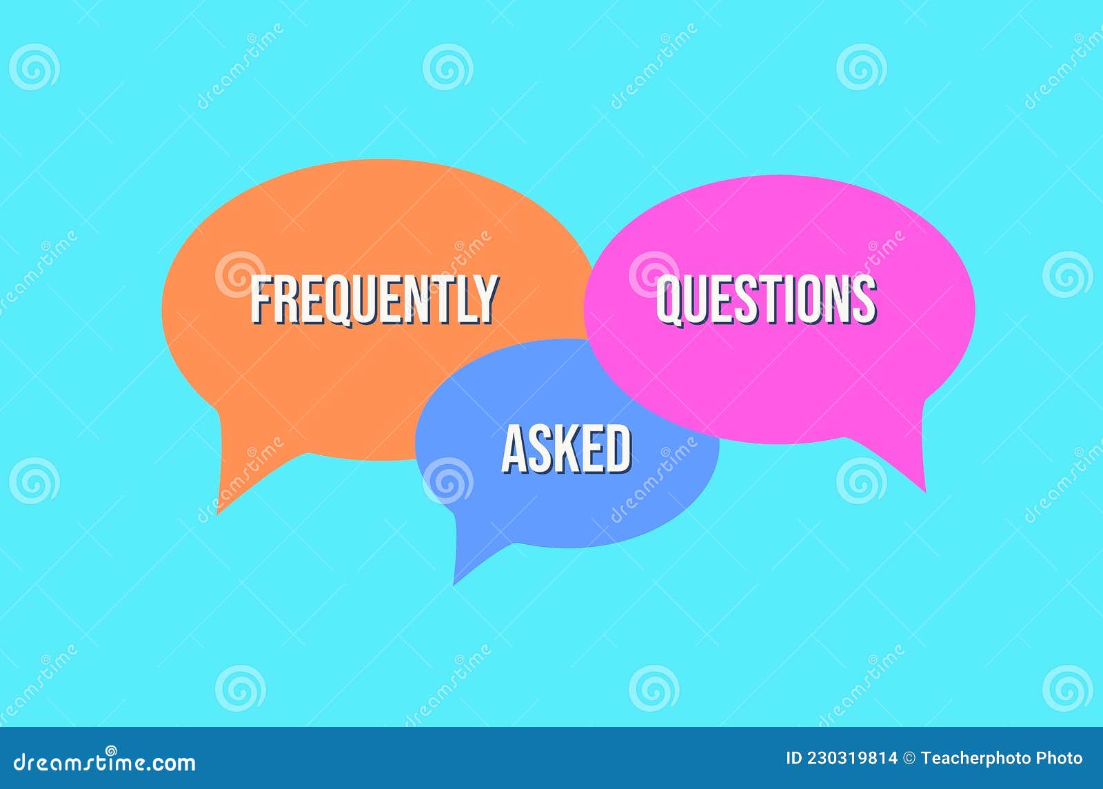 An Illustration of Speech Bubbles with Text Frequently Asked Questions ...
