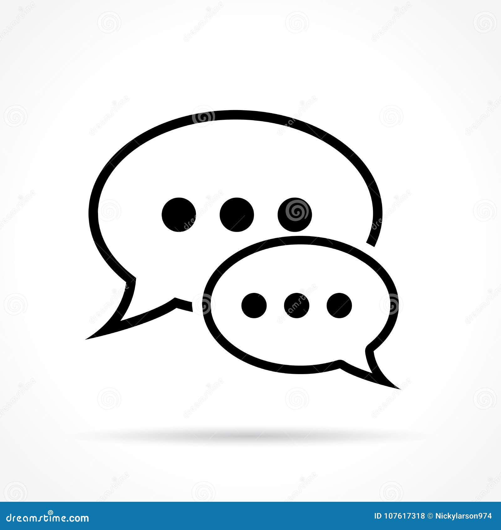 Speech Bubbles Thin Line Icon Stock Vector - Illustration of group ...