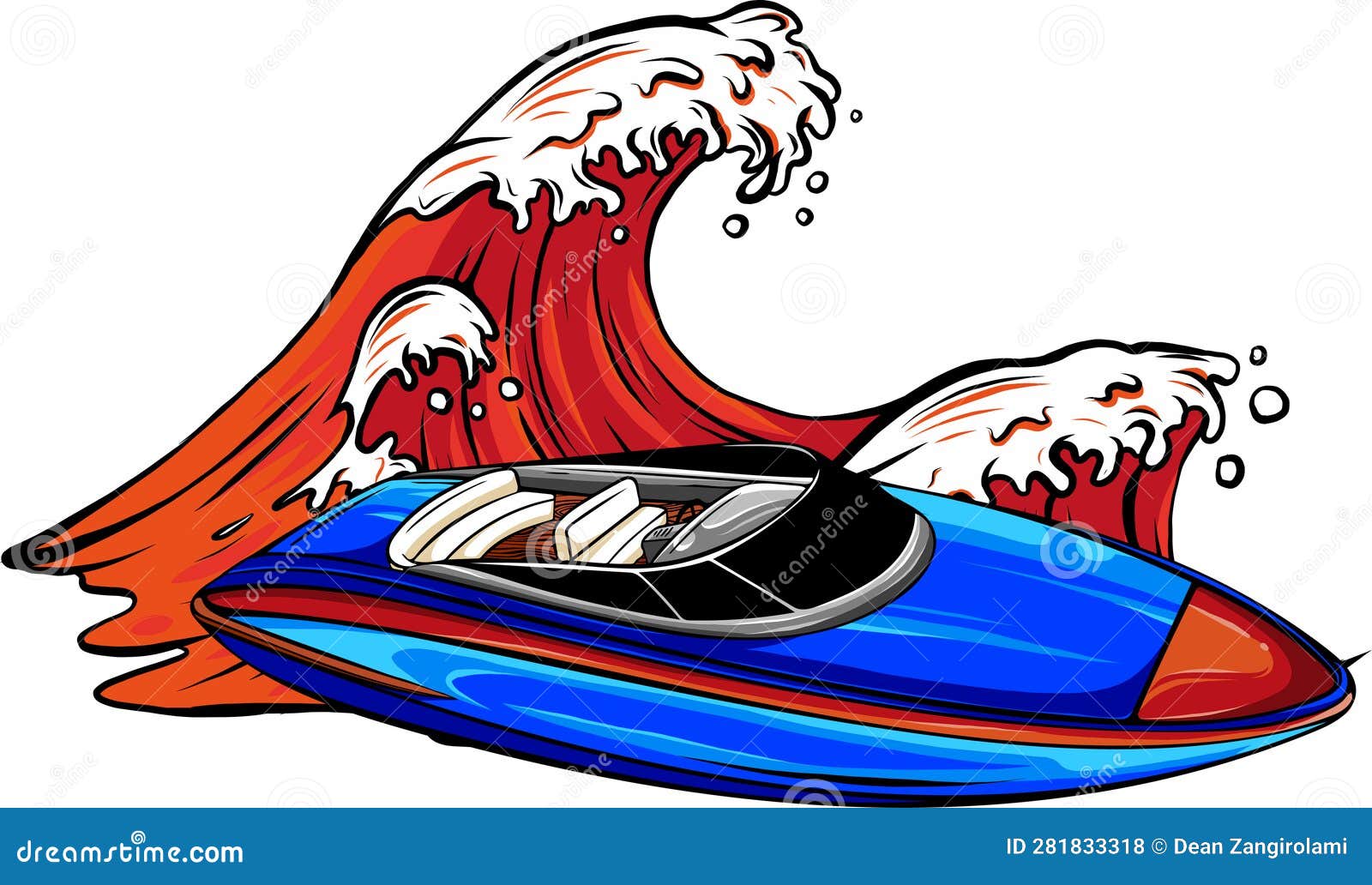 Illustration of Speedboat Flat Vector Isolated Design Stock Vector ...