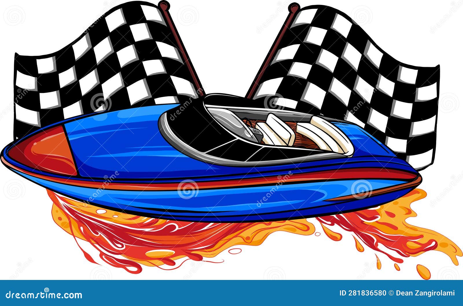 Illustration of Speedboat Flat Vector Isolated Design Stock Vector ...