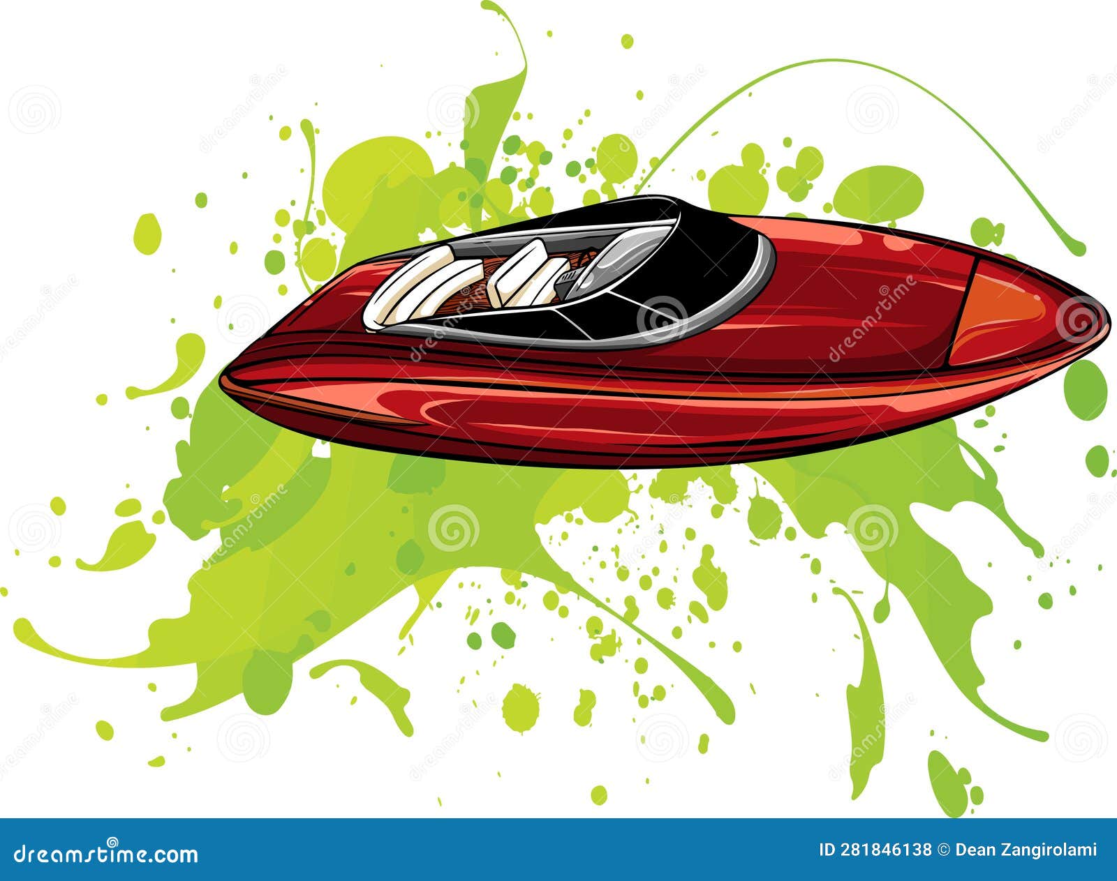 Illustration of Speedboat Flat Vector Isolated Design Stock Vector ...