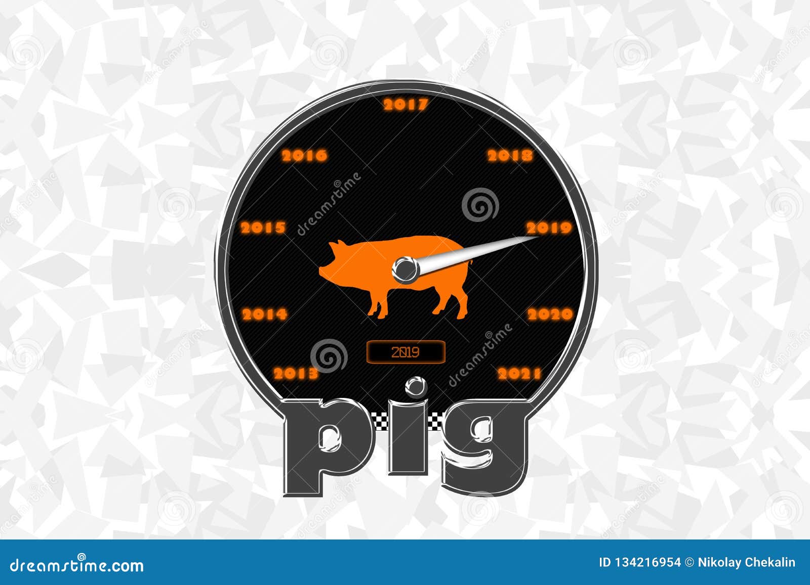 Pig in Speedometer at Speed in 2019 Stock Illustration - Illustration ...