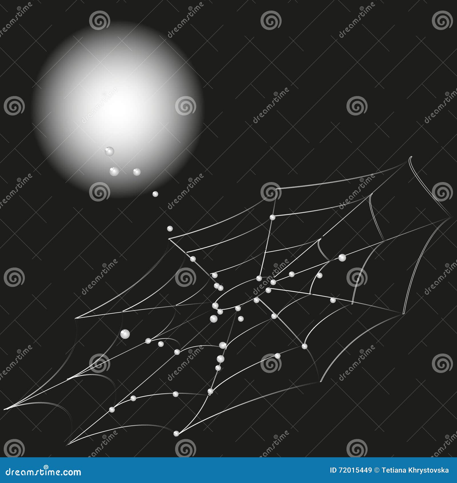 Illustration Spider Web and the Moon Stock Vector - Illustration of ...