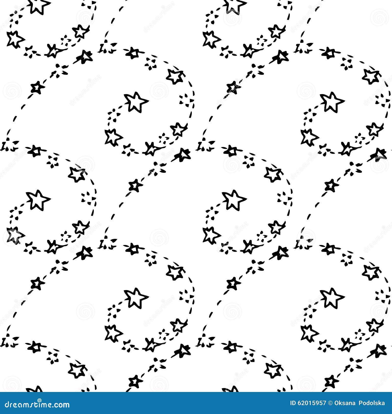 Illustration of a Spiral with Stars. Seamless Pattern. Stock Vector ...