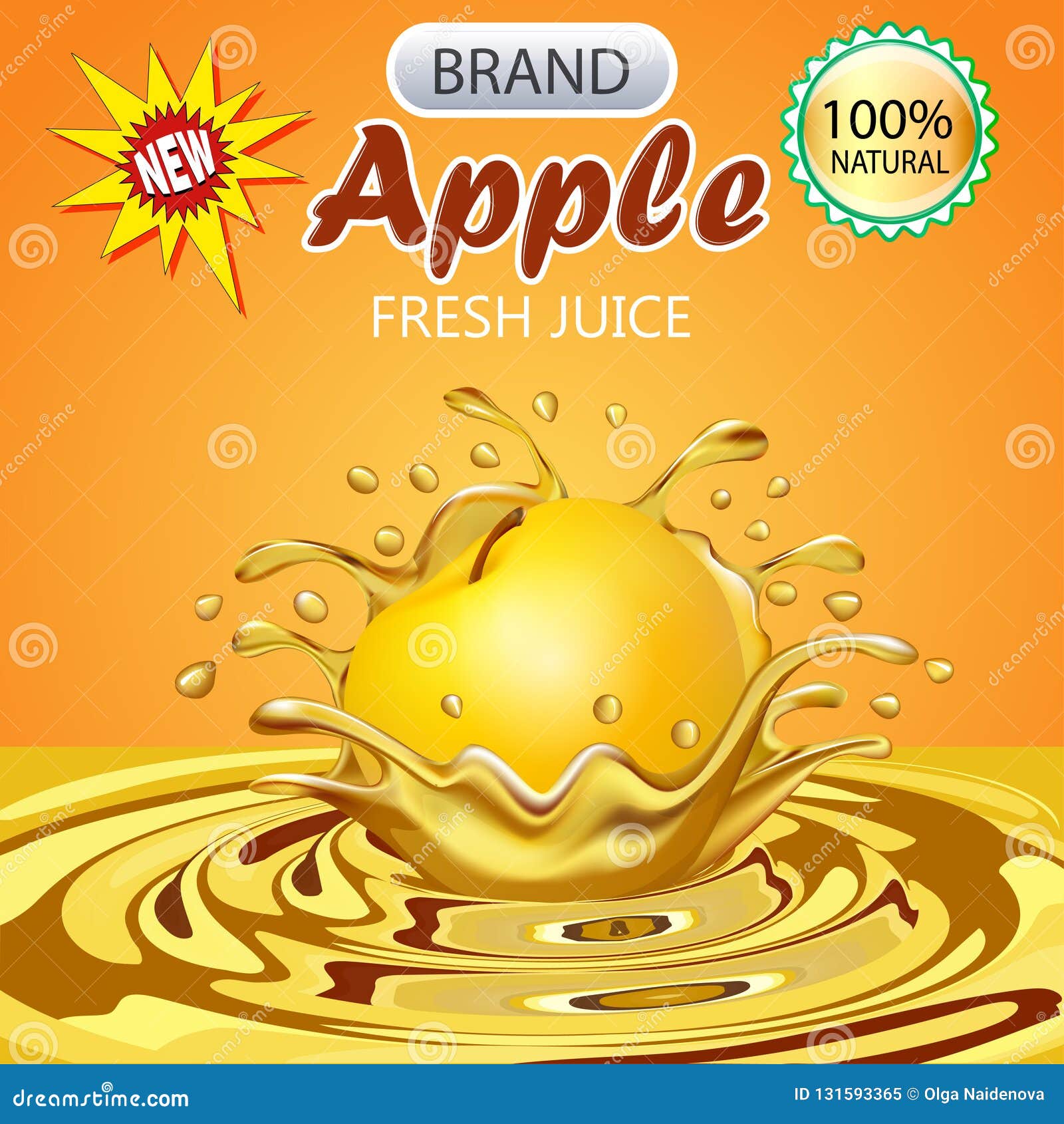 A Splash of Juice from a Falling Apple and a Drop Stock Vector ...
