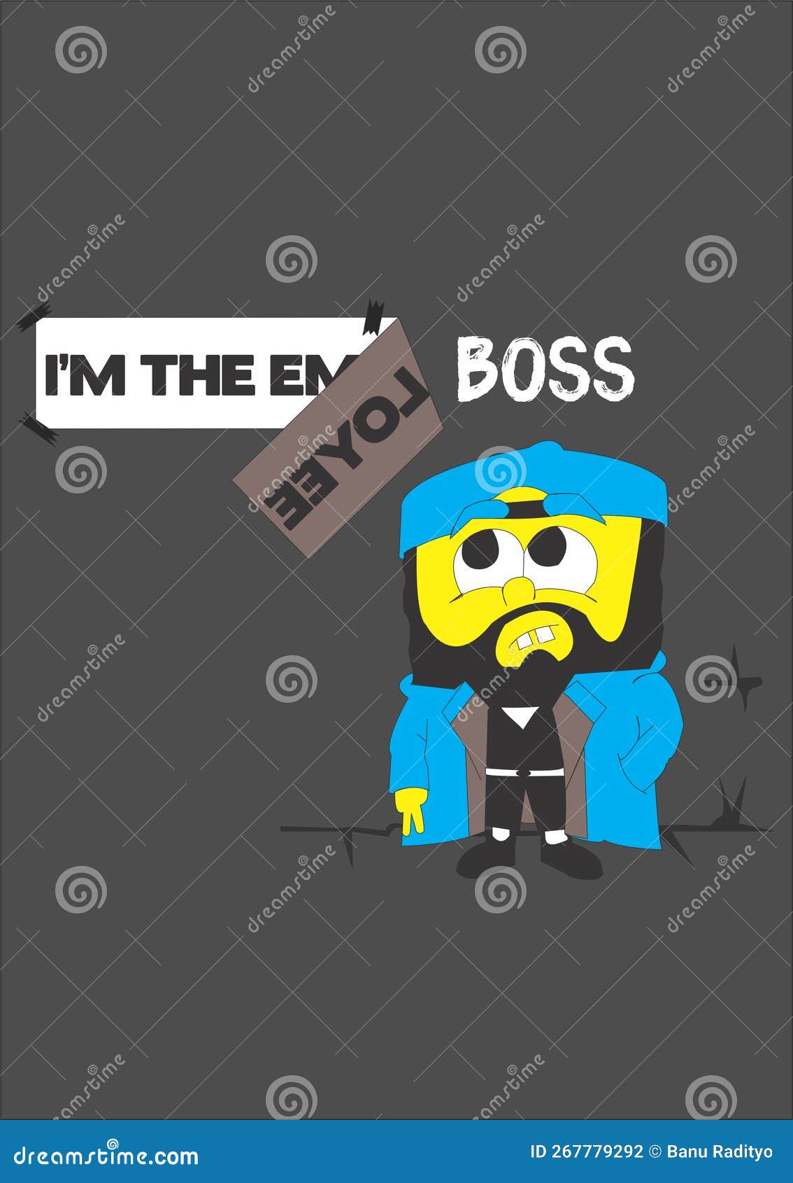 Illustration of Spongebob Squarepant Claiming To Be a Boss Stock ...