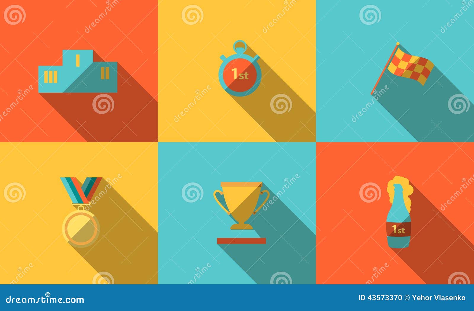 Illustration of Sport Icon in Flat Designed with Shadow Stock Vector ...