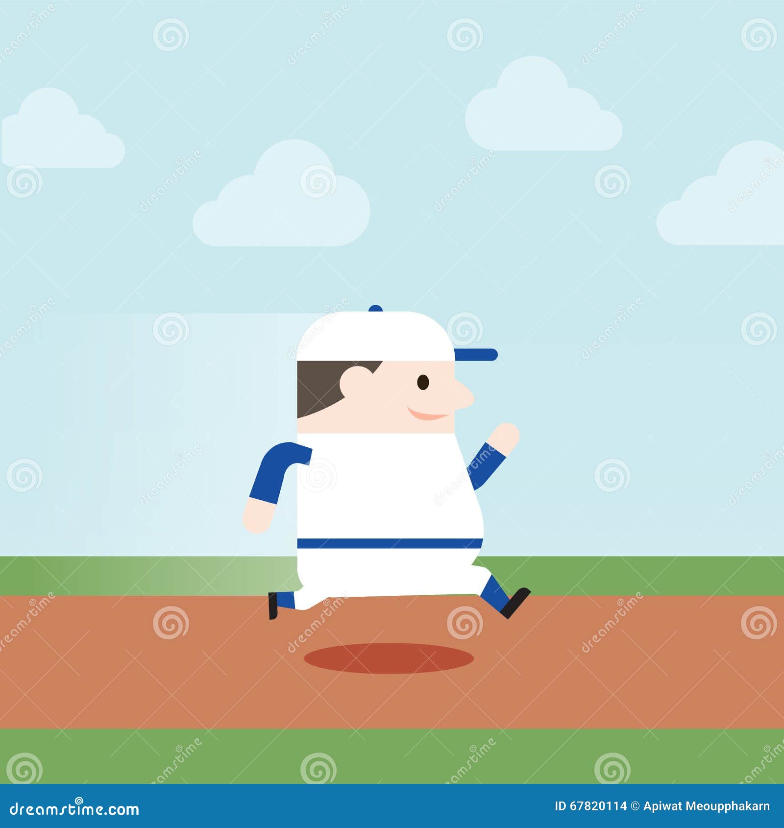 Illustration of Sport Man is Running in Baseball Match Stock Vector ...