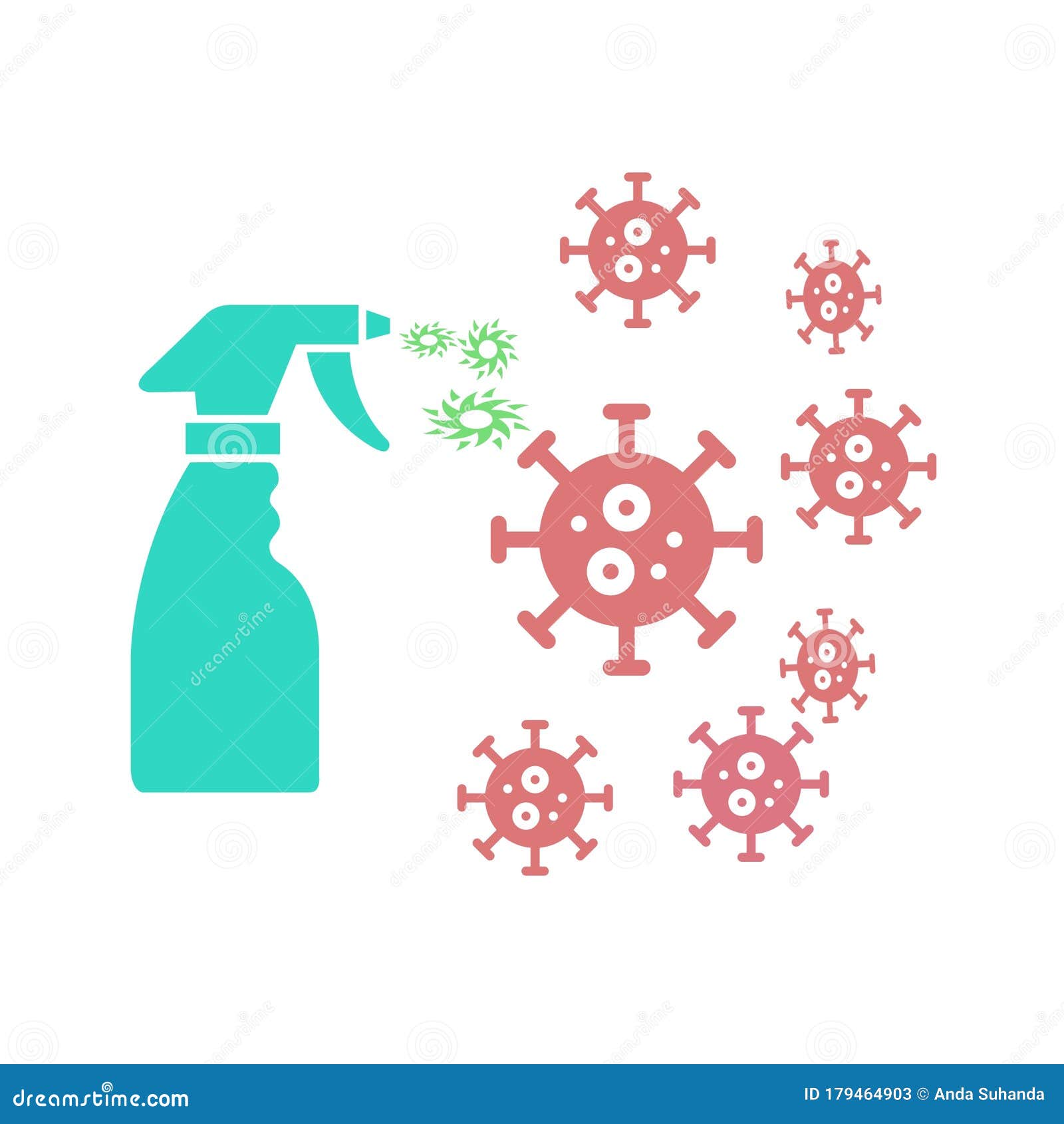 Illustration of Spraying the Virus To Prevent Spread Stock Illustration ...