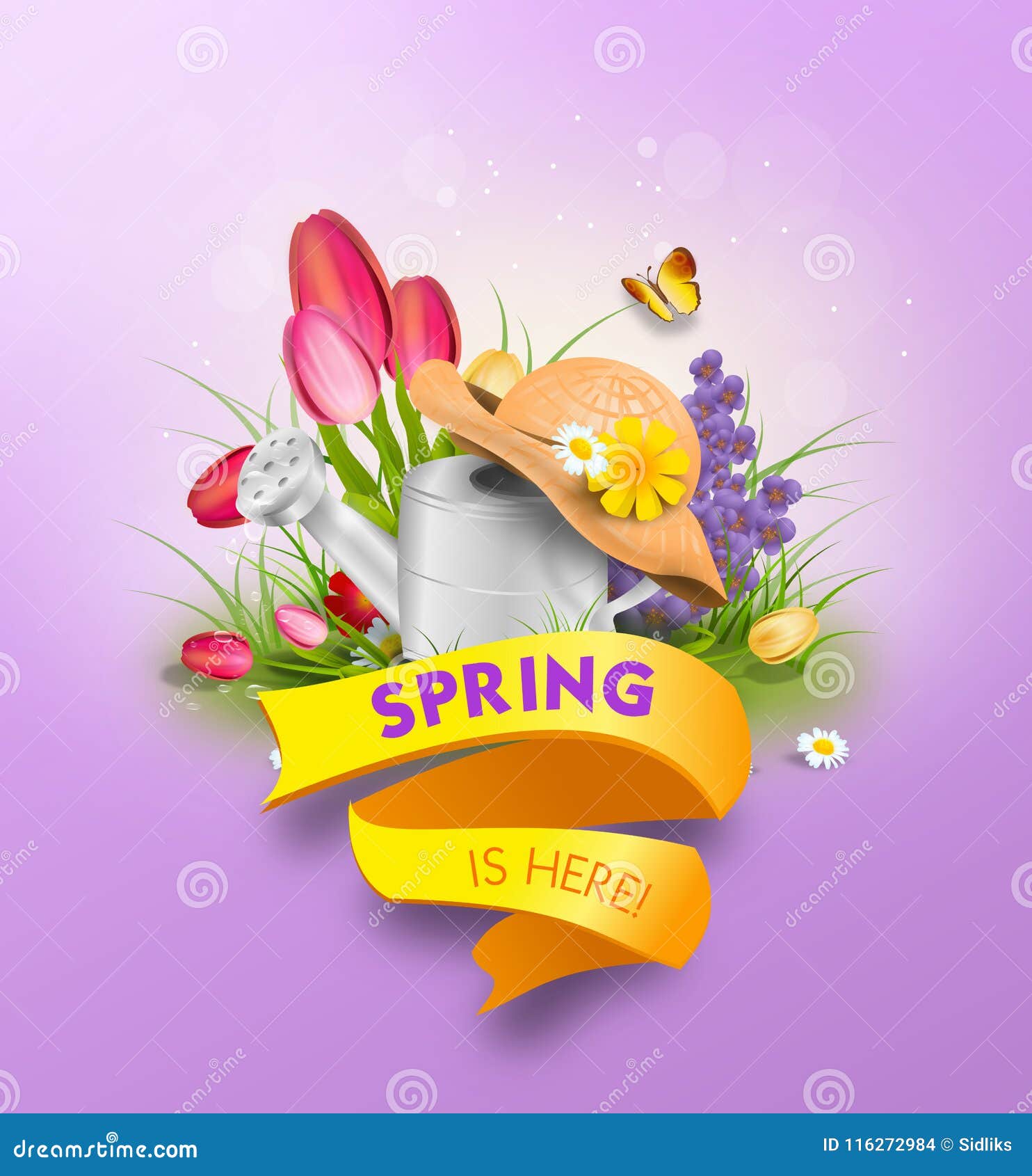 Spring is here! stock illustration. Illustration of graphic - 116272984