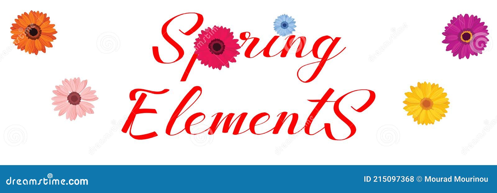 Illustration of ` Spring Elements ` Calligraphy. Stock Illustration ...