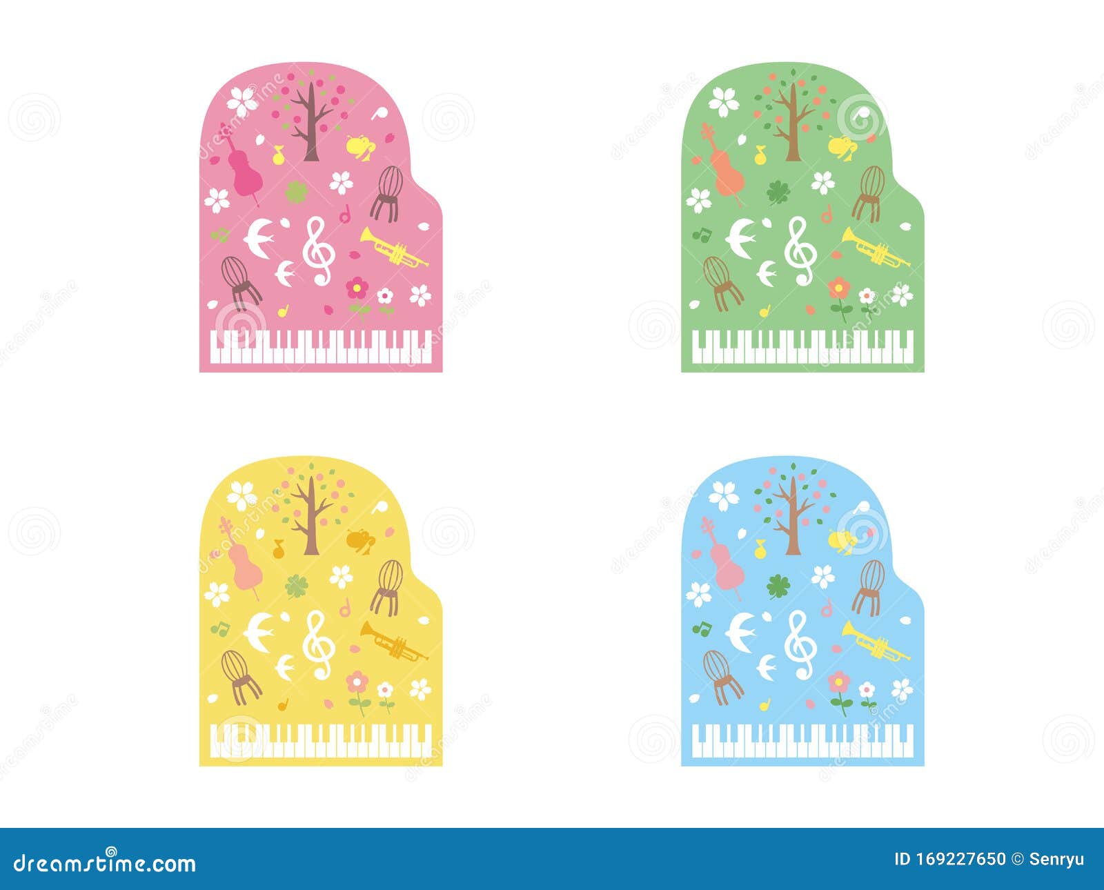 Spring music stock vector. Illustration of pink, frame - 169227650