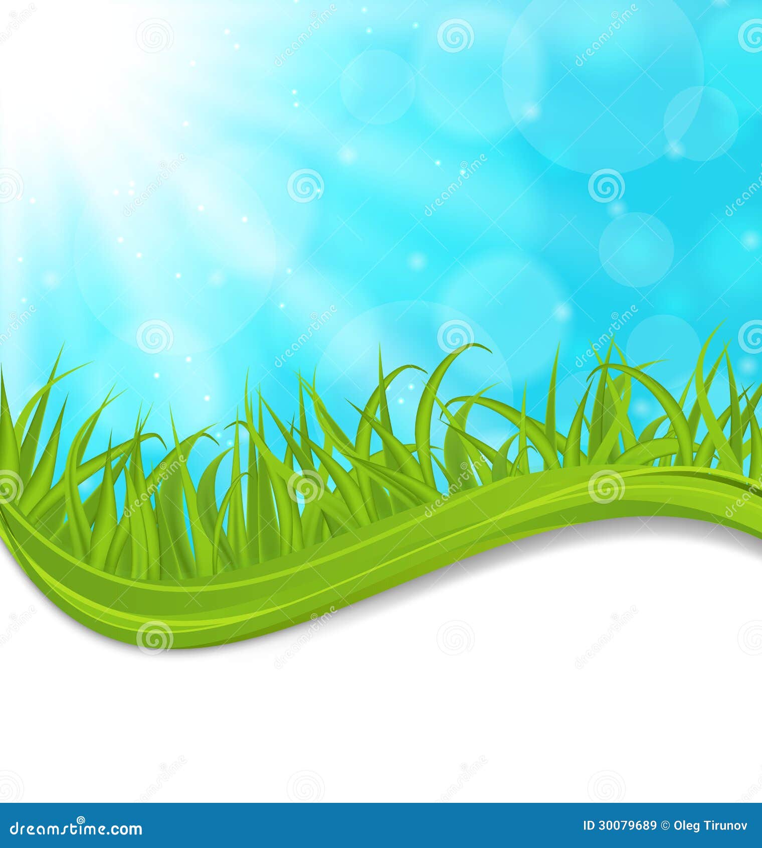 Spring Natural Card with Green Grass Stock Vector - Illustration of ...