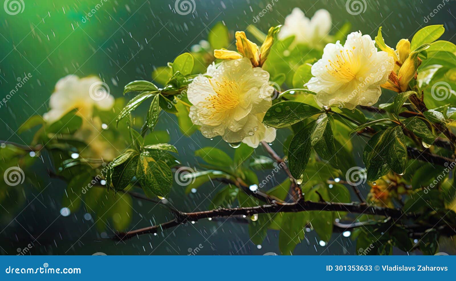 Illustration with Spring Rains Reviving Nature Stock Illustration ...