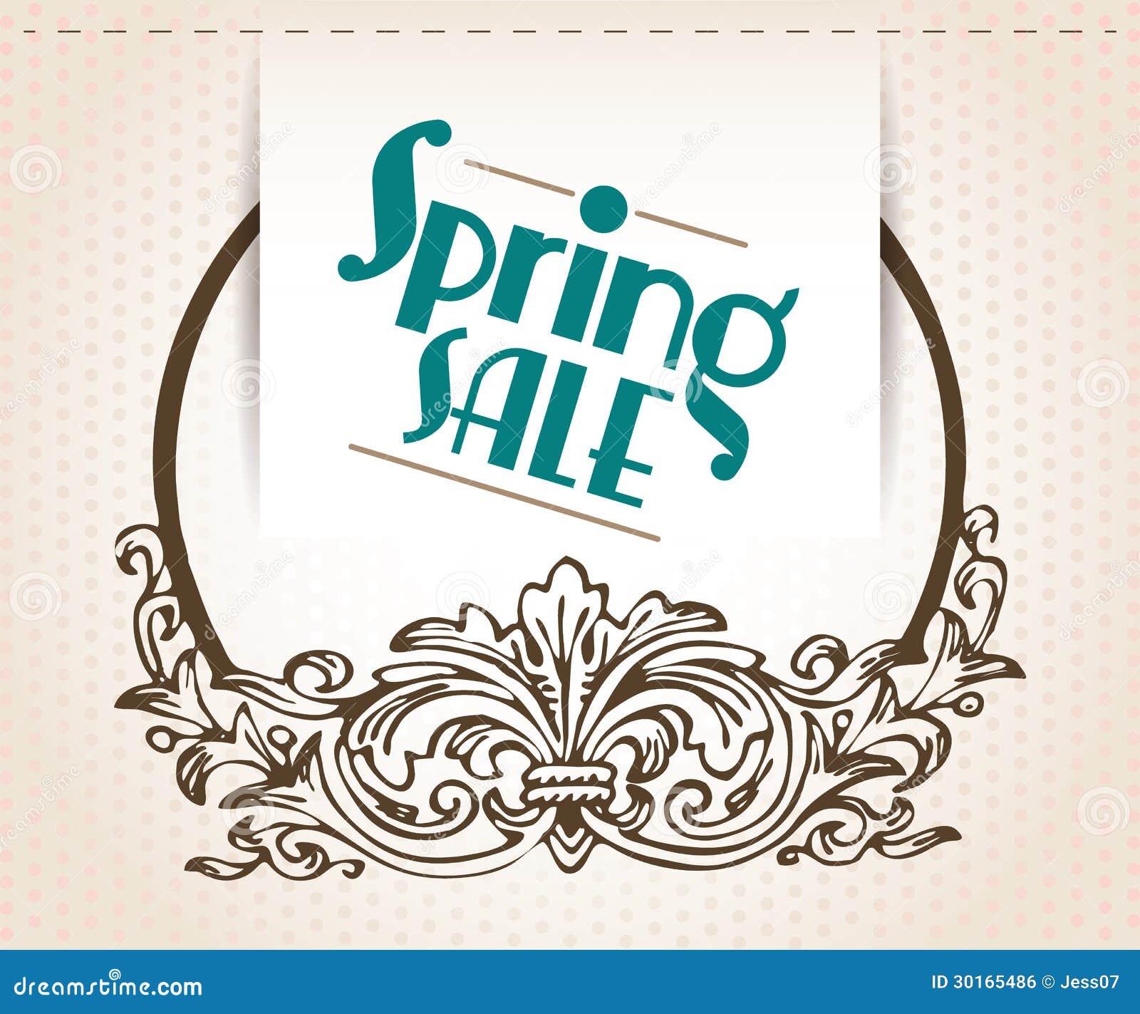 Spring Sale Sign with Ornament Stock Illustration - Illustration of ...