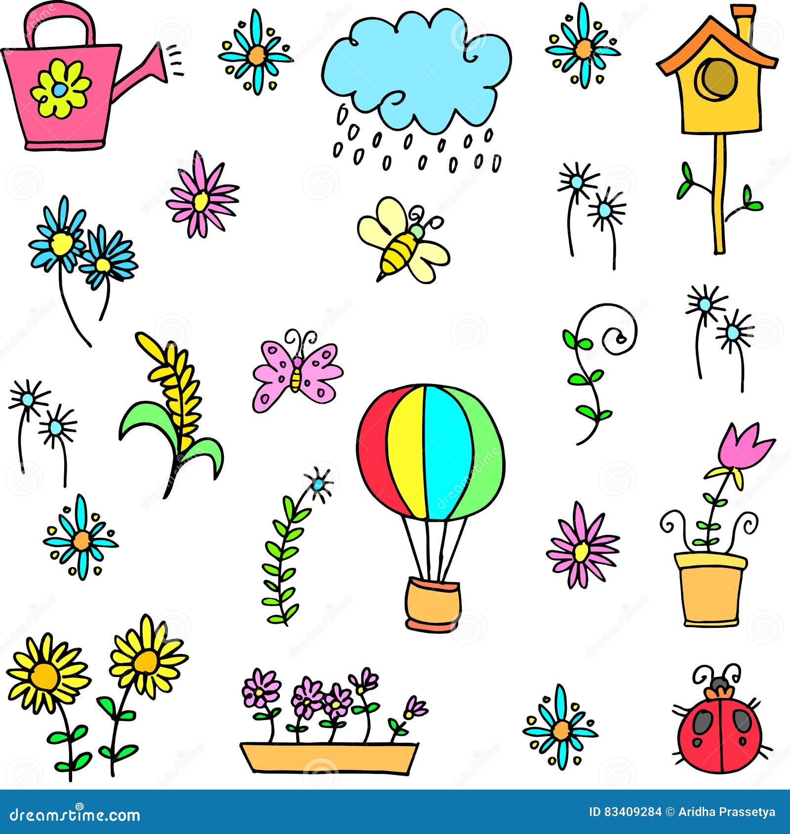 Illustration of Spring Set Doodles Stock Vector - Illustration of ...