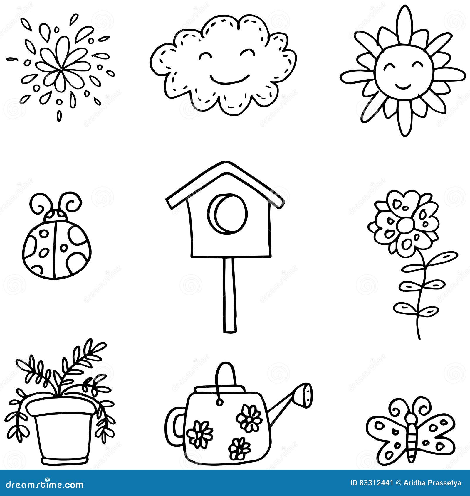 Illustration of Spring Set Doodles Stock Vector - Illustration of ...