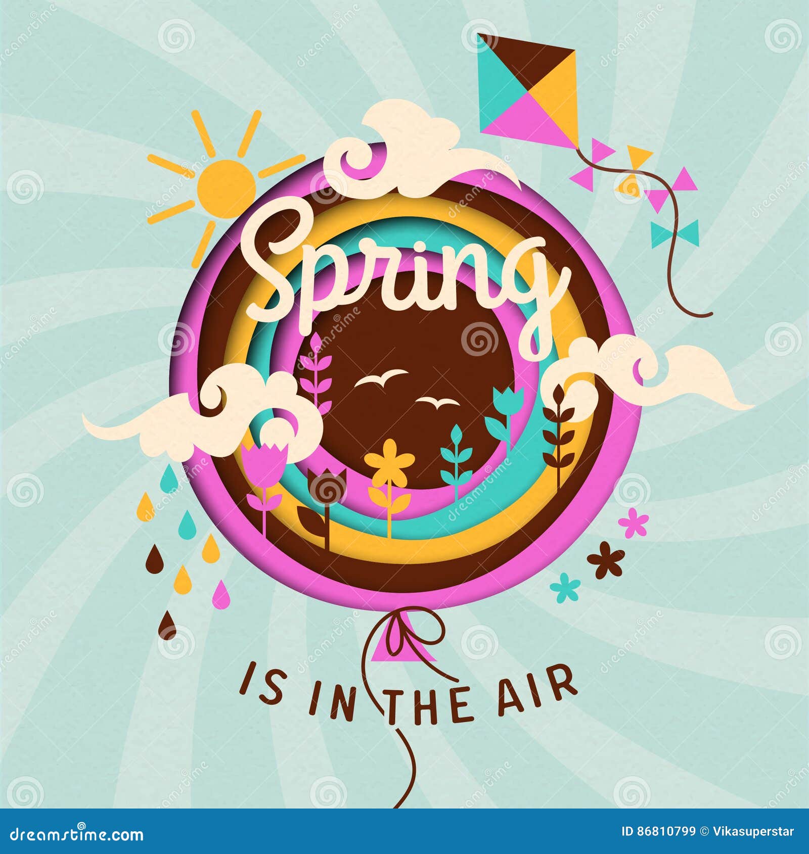 Illustration with Spring Symbol Stock Vector - Illustration of candy ...