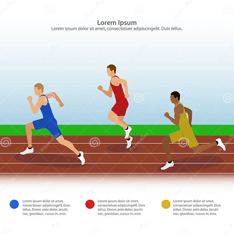 Illustration of Sprinters on the Running Track Stock Vector ...