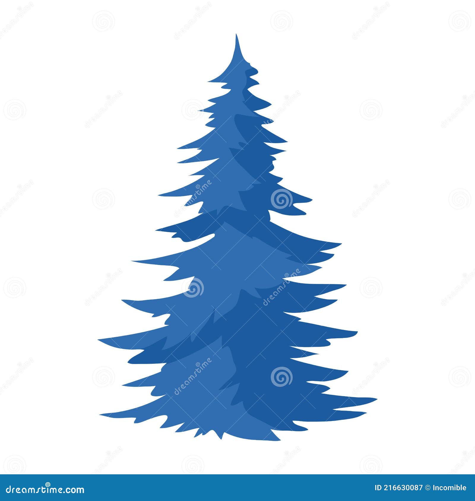Illustration of Spruce. Natural Icon of Blue Tree. Stock Vector ...