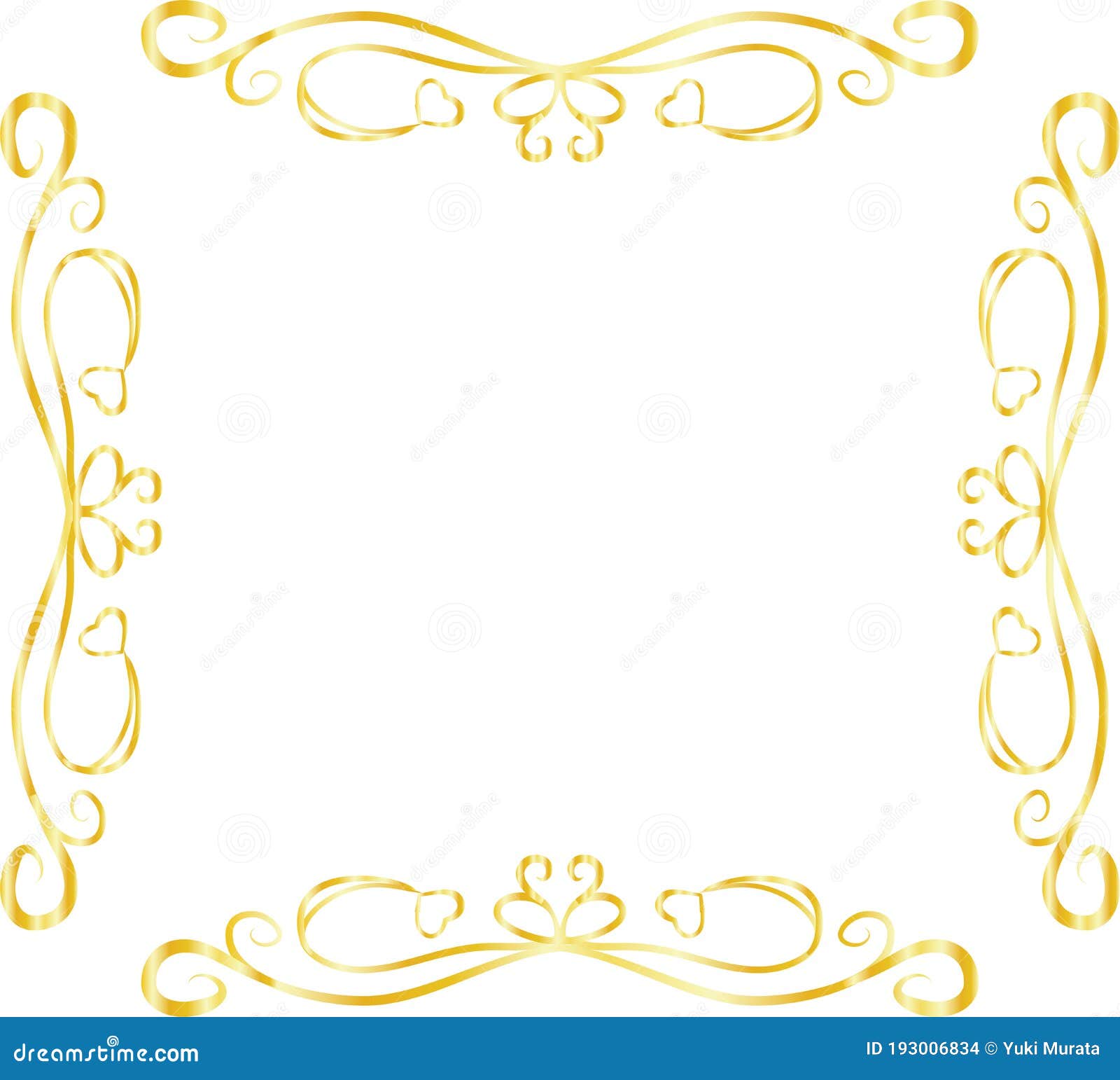 Gold Square Antique Pattern Frame Stock Vector - Illustration of ...