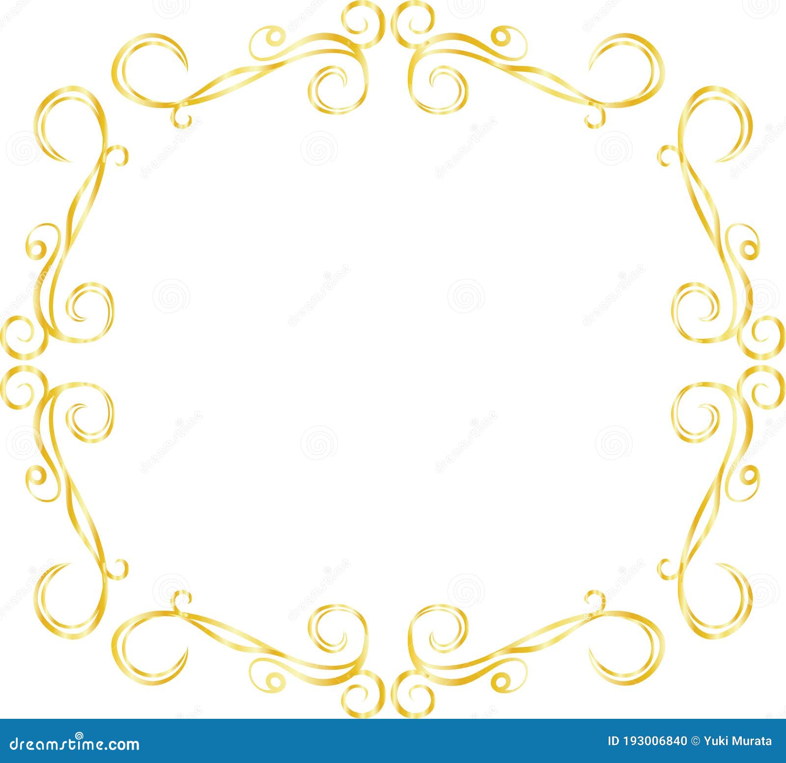 Gold Square Antique Pattern Frame Stock Vector - Illustration of ...