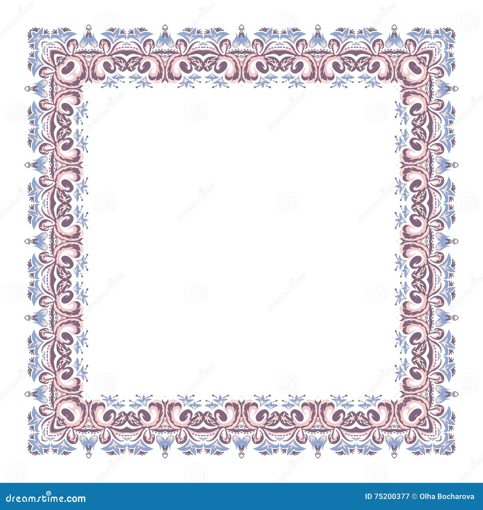 Illustration of Square Frame from Abstract Element on White Stock ...