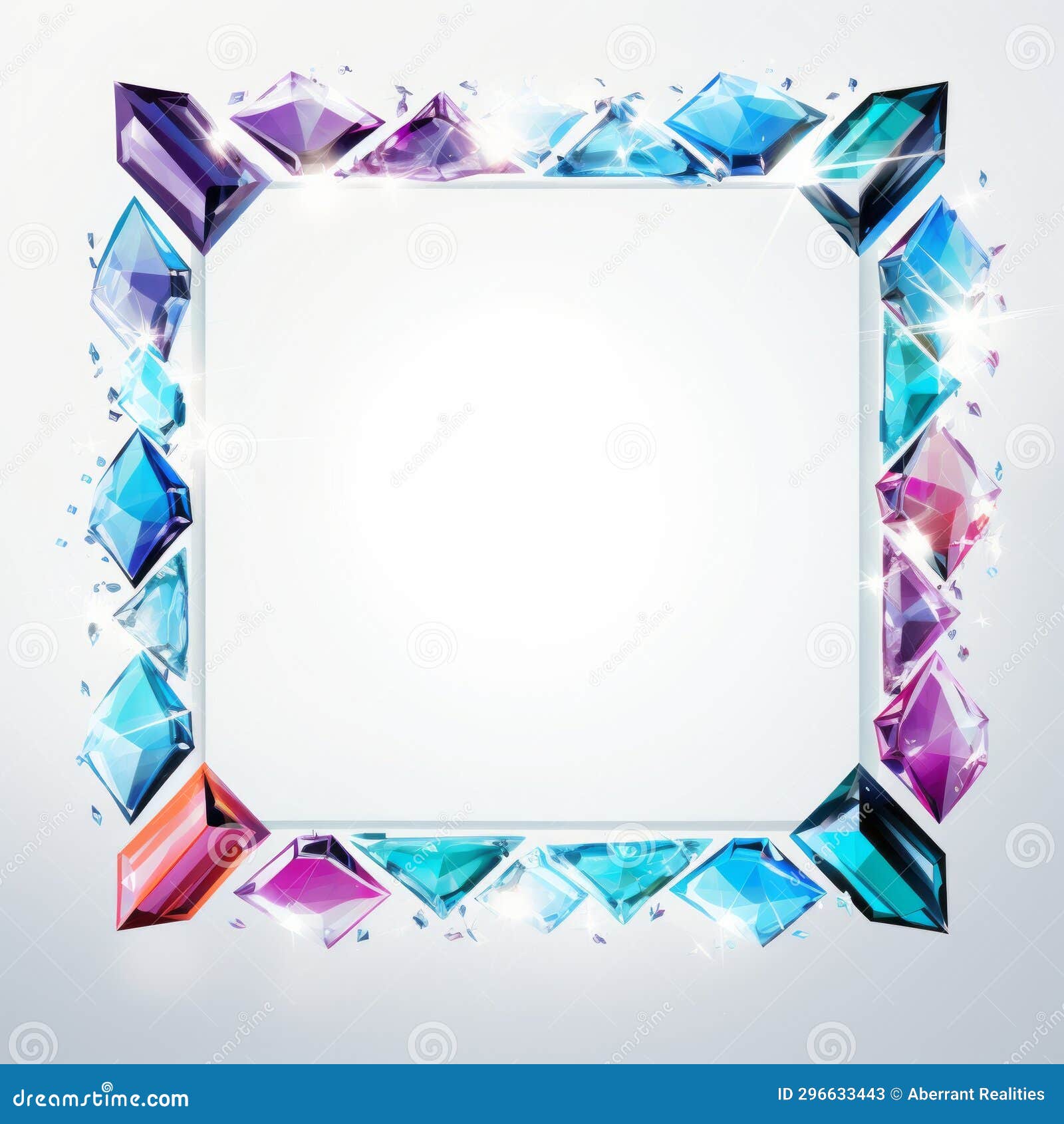 An Illustration of a Square Frame Made of Diamonds Stock Illustration ...