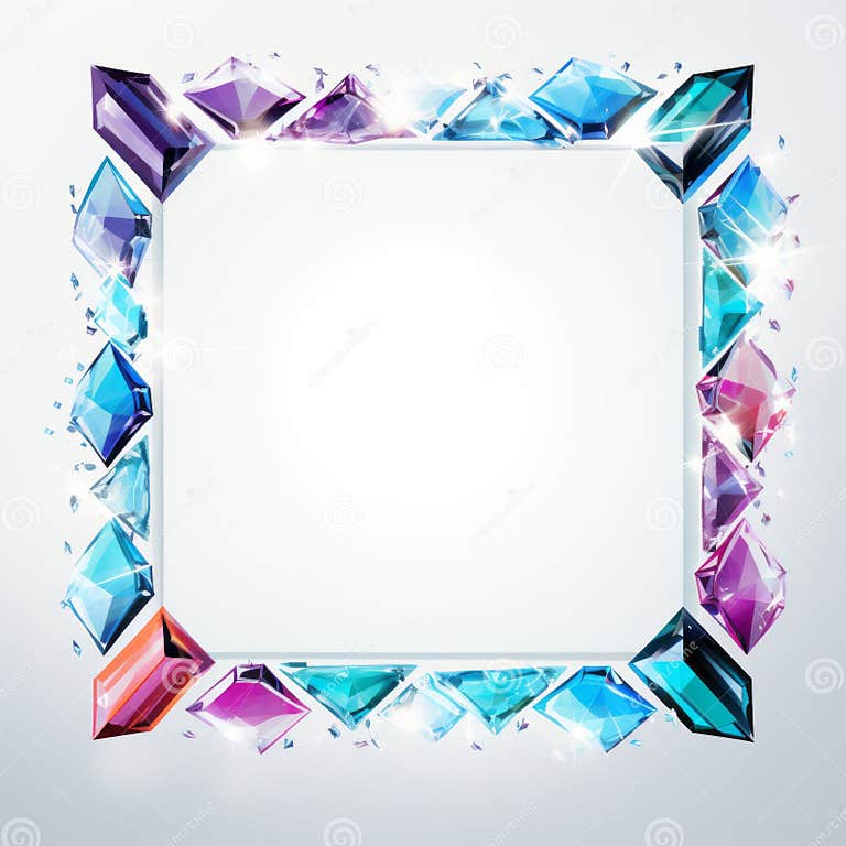 An Illustration of a Square Frame Made of Diamonds Stock Illustration ...