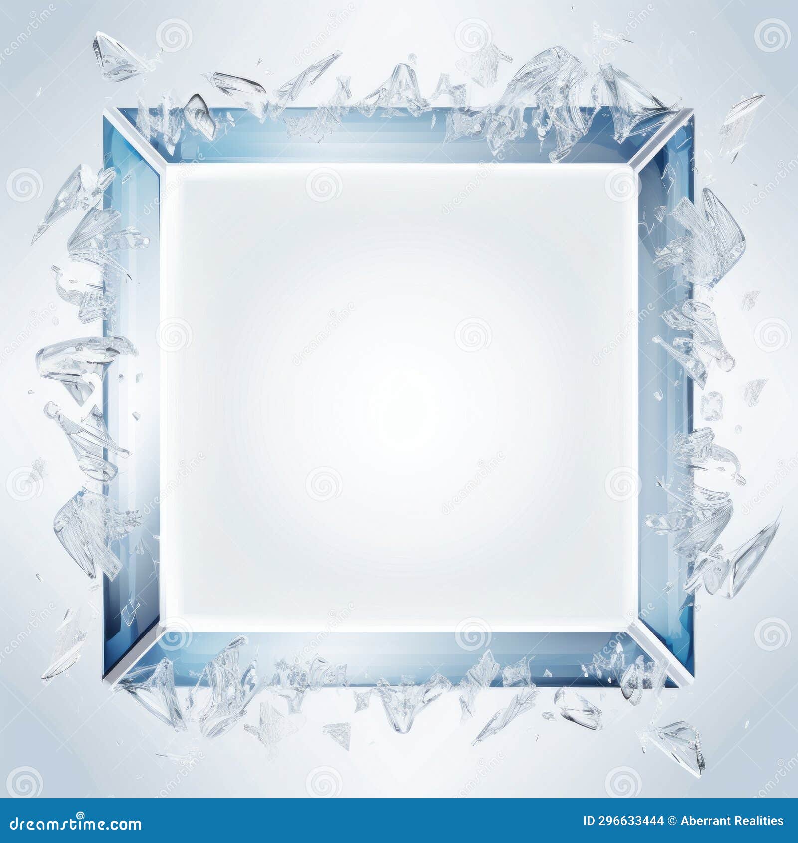 An Illustration of a Square Frame Made of Ice on a Blue Background ...