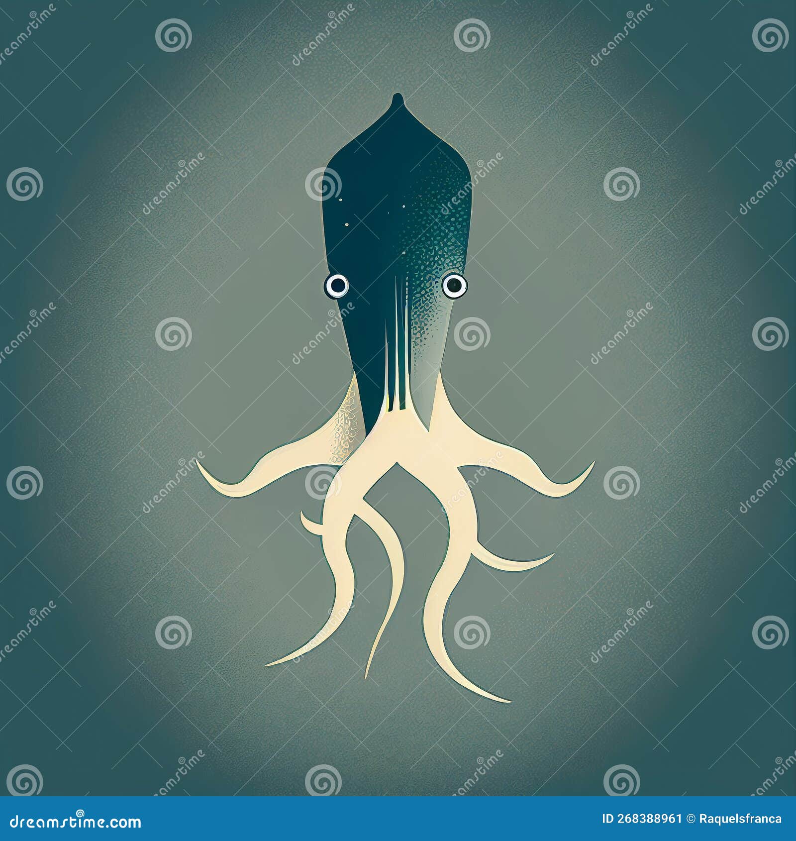 Illustration of a squid stock image. Image of fish, swirling - 268388961