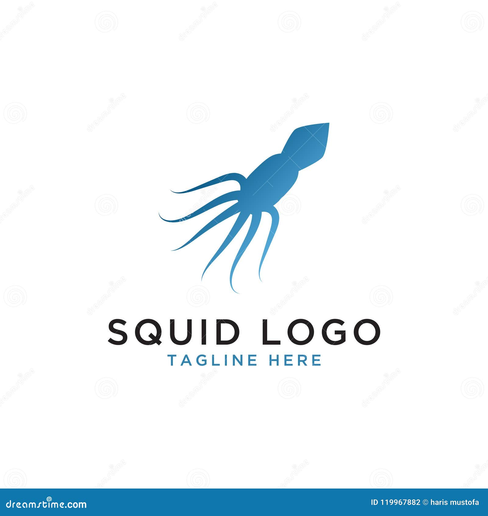 Squid logo design template stock vector. Illustration of octopus ...