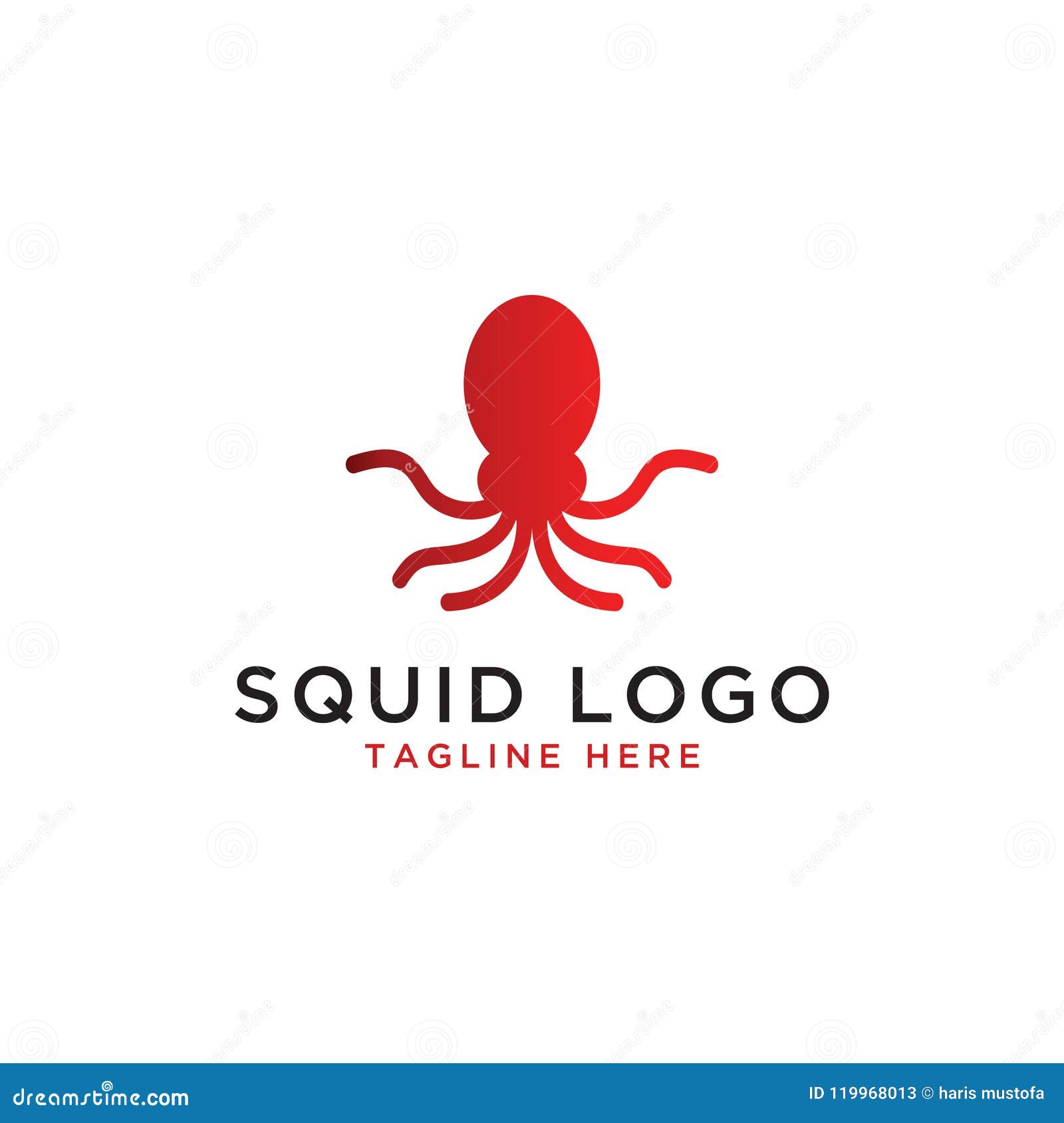 Squid logo design template stock vector. Illustration of water - 119968013