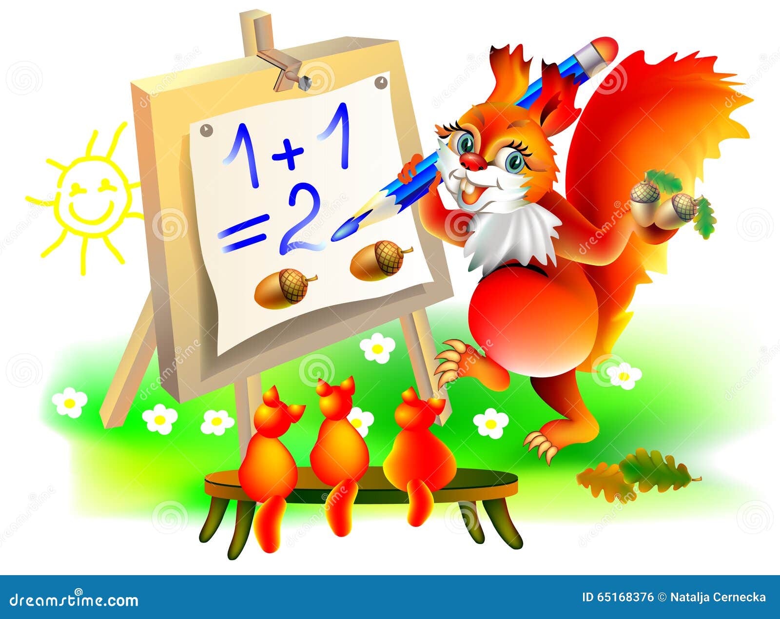 Illustration of Squirrels Learning Count Numbers. Stock Vector ...