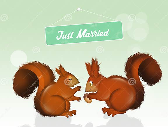 Illustration of Squirrels in Wedding Stock Illustration - Illustration ...