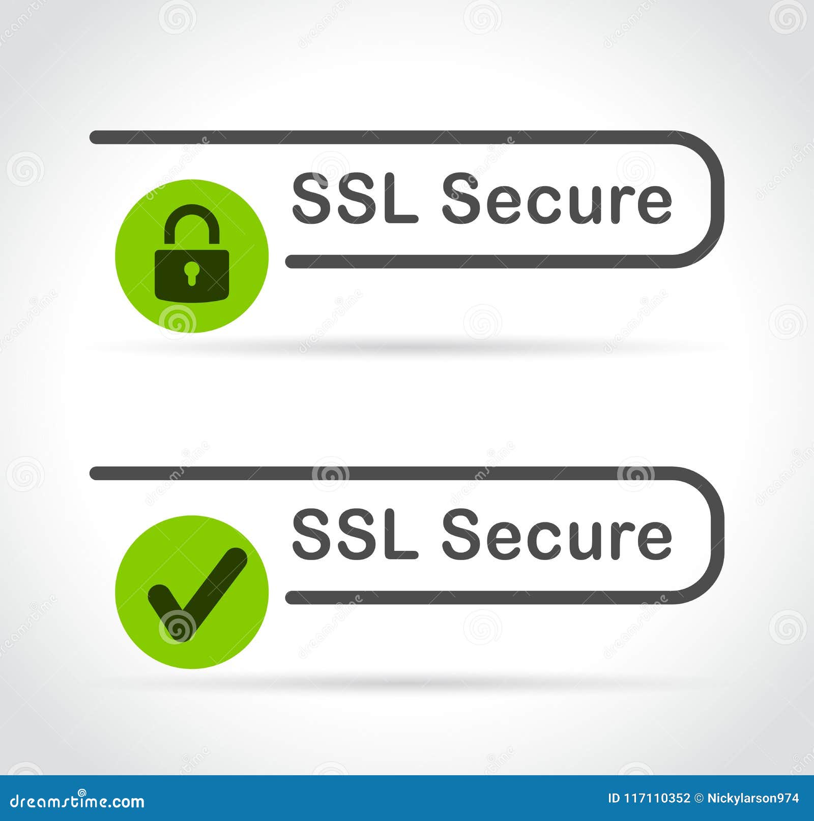 Ssl Secure Icons on White Background Stock Vector - Illustration of ...