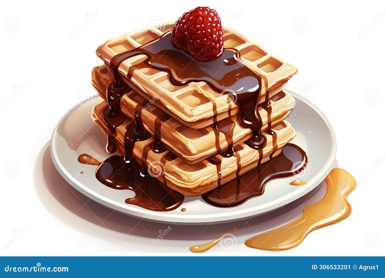 A Stack Of Waffles Sitting On Top Of A Table A Colorized Photo ...