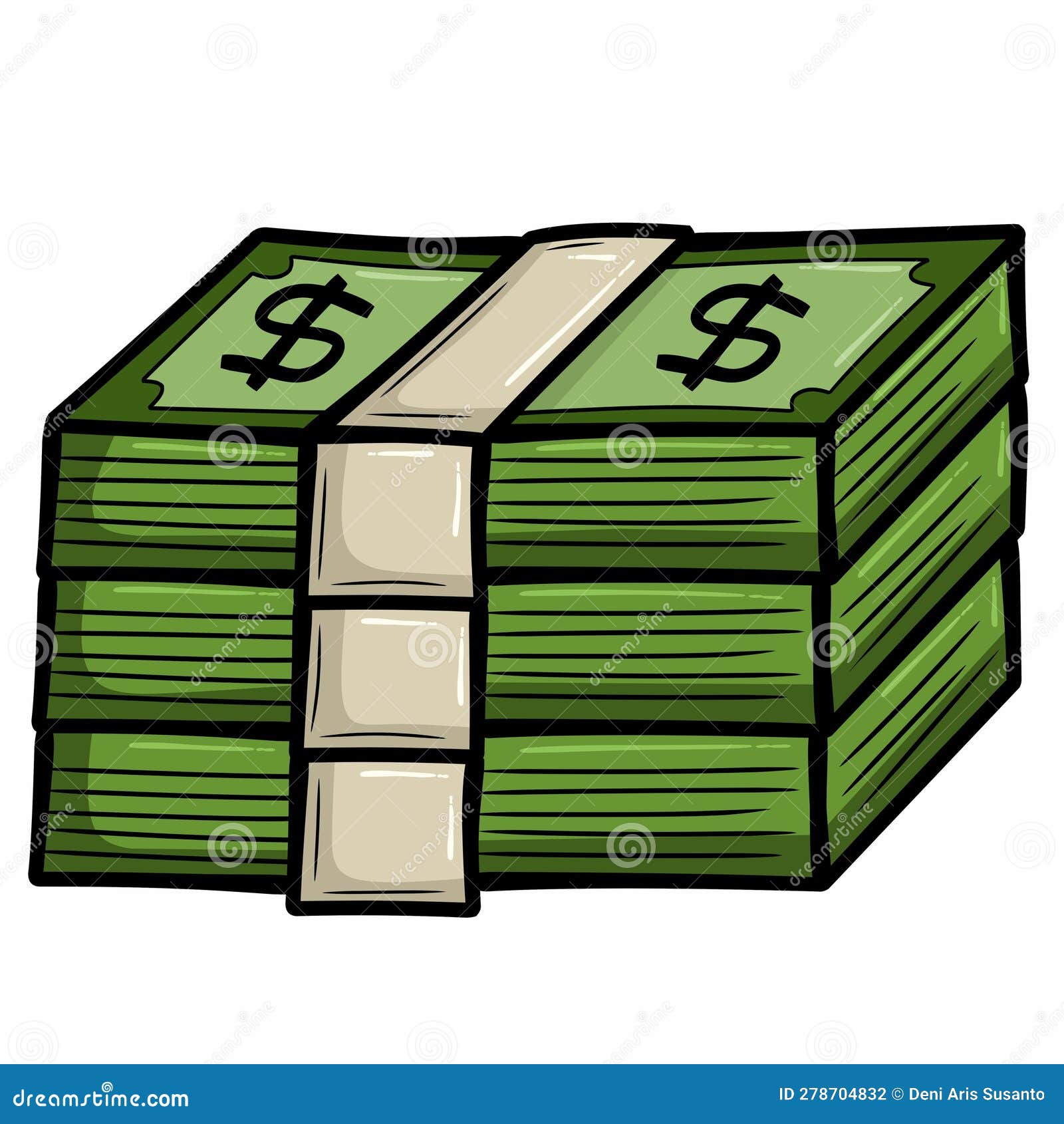 Illustration of Stacks of Money Isolated Stock Vector - Illustration of ...