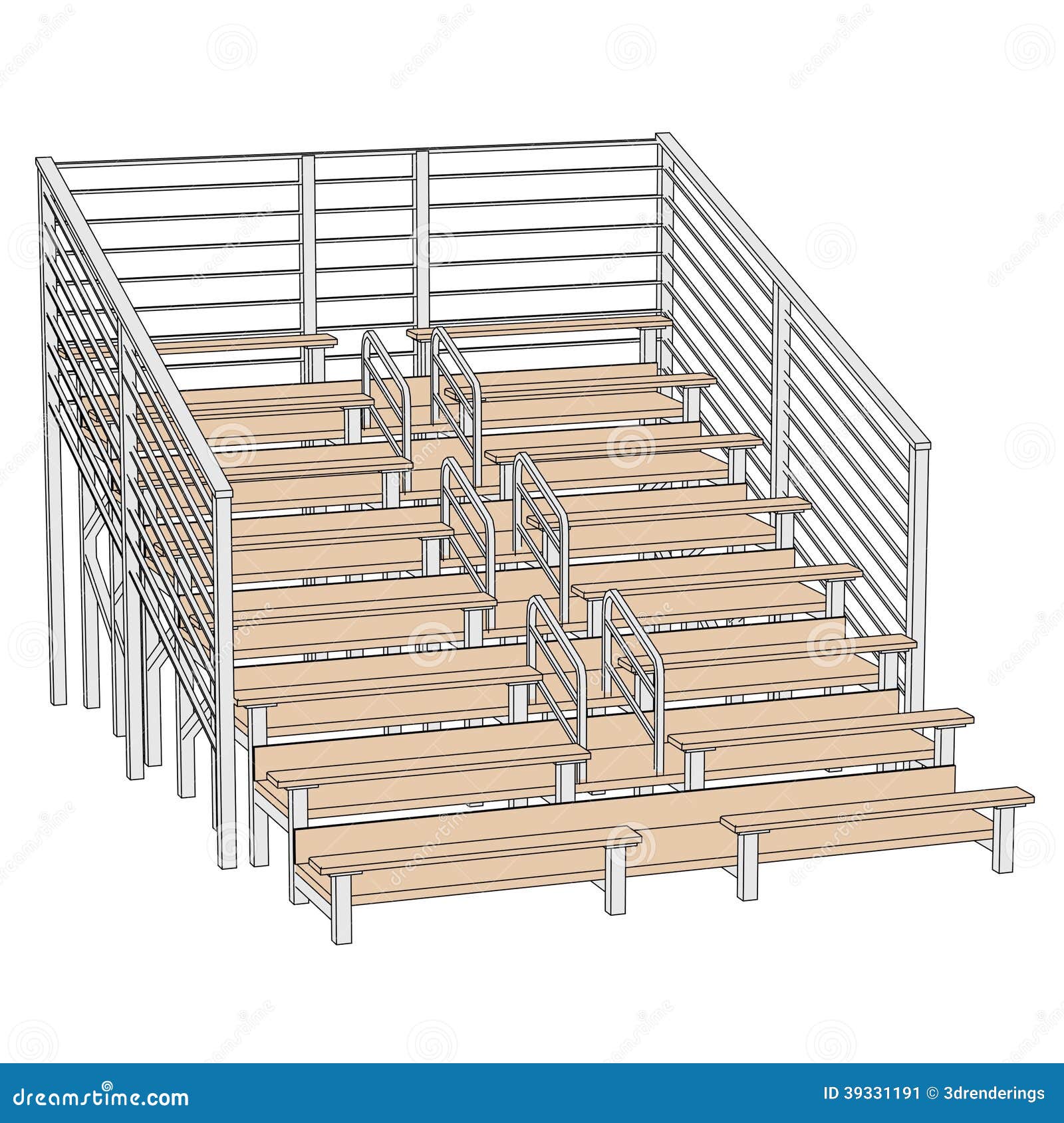 Illustration of Stadium Bench Stock Illustration - Illustration of ...