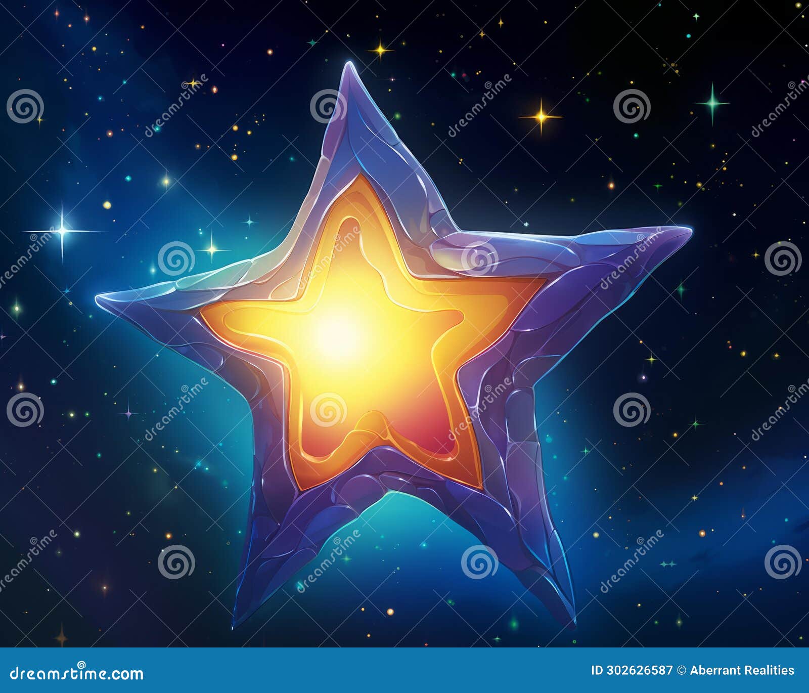 An Illustration of a Star in the Night Sky Stock Illustration ...